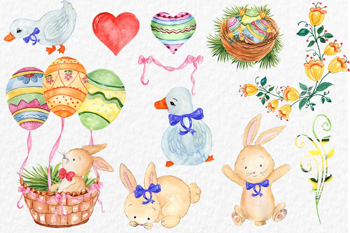 Watercolor Easter clipart (56366) | Illustrations | Design Bundles