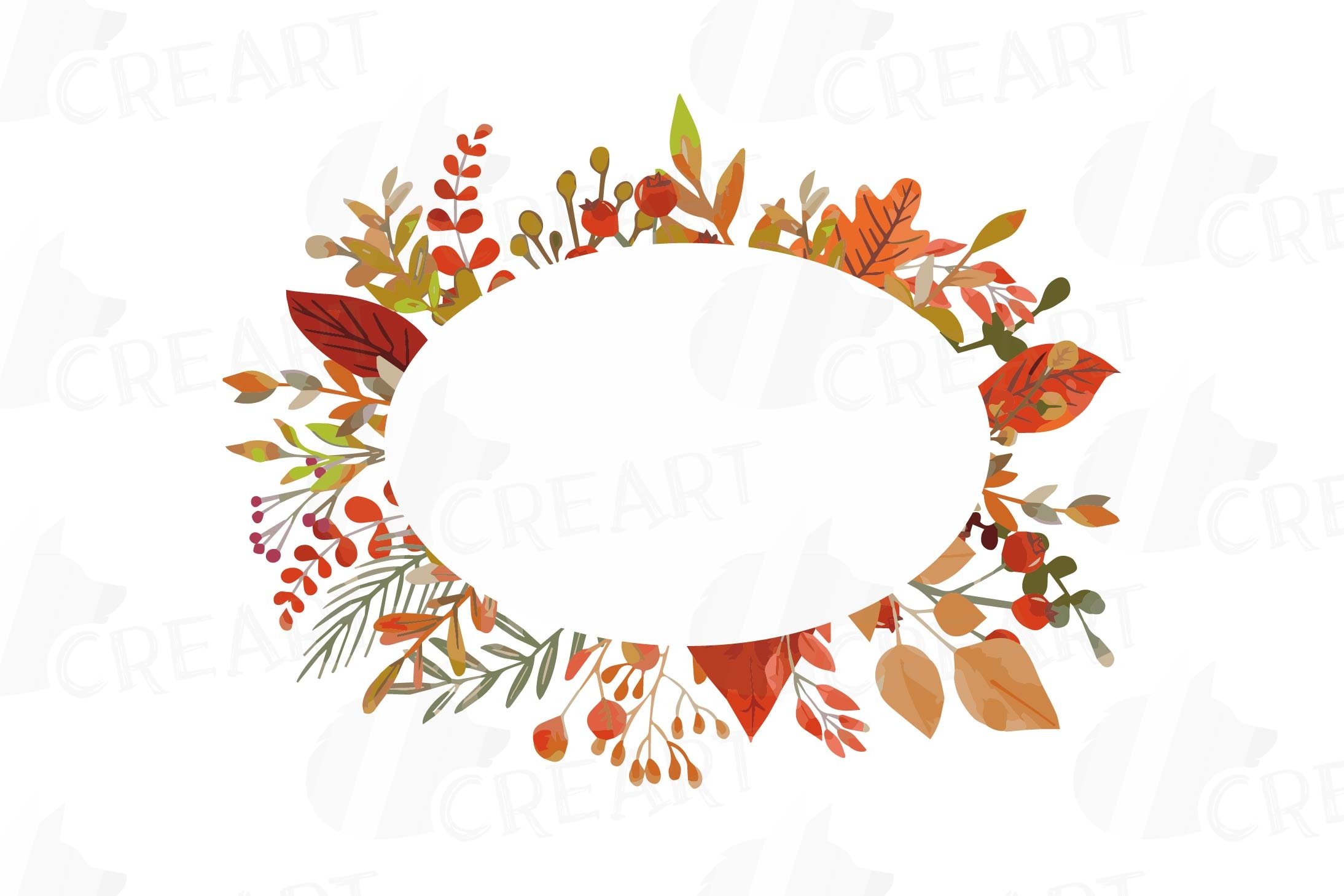Autumn frames watercolor clip art pack, fall design borders (148460 ...