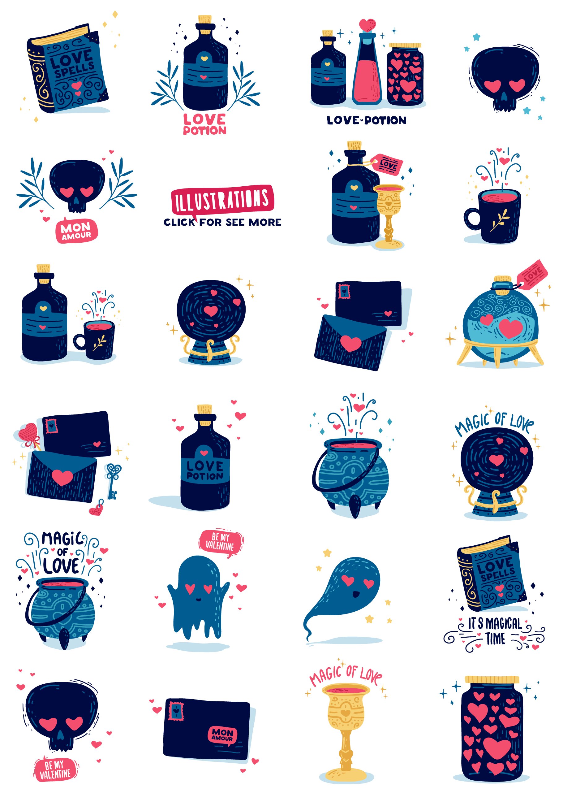 Magic of Love - Romantic set (59307) | Illustrations | Design Bundles