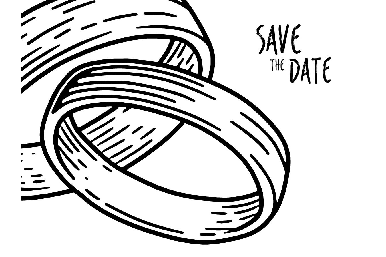 Colorful Wedding Rings Hand Drawn (17956) | Illustrations | Design Bundles