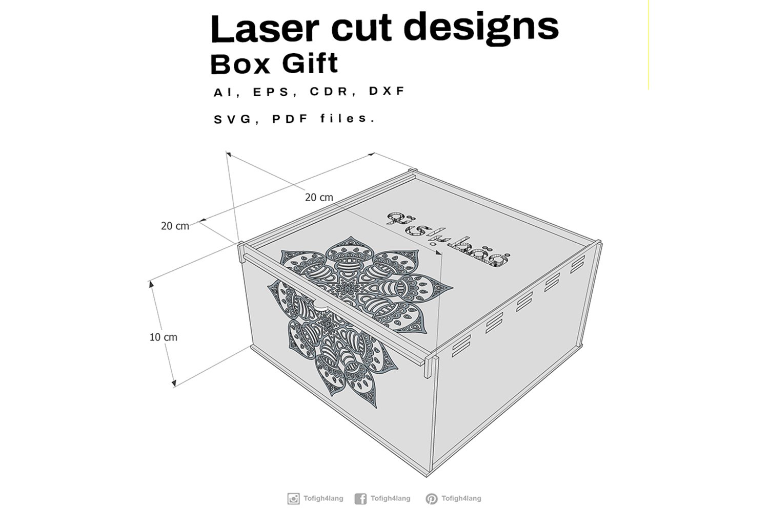 Gift Box - Laser cutting File (483237) | Cut Files | Design Bundles