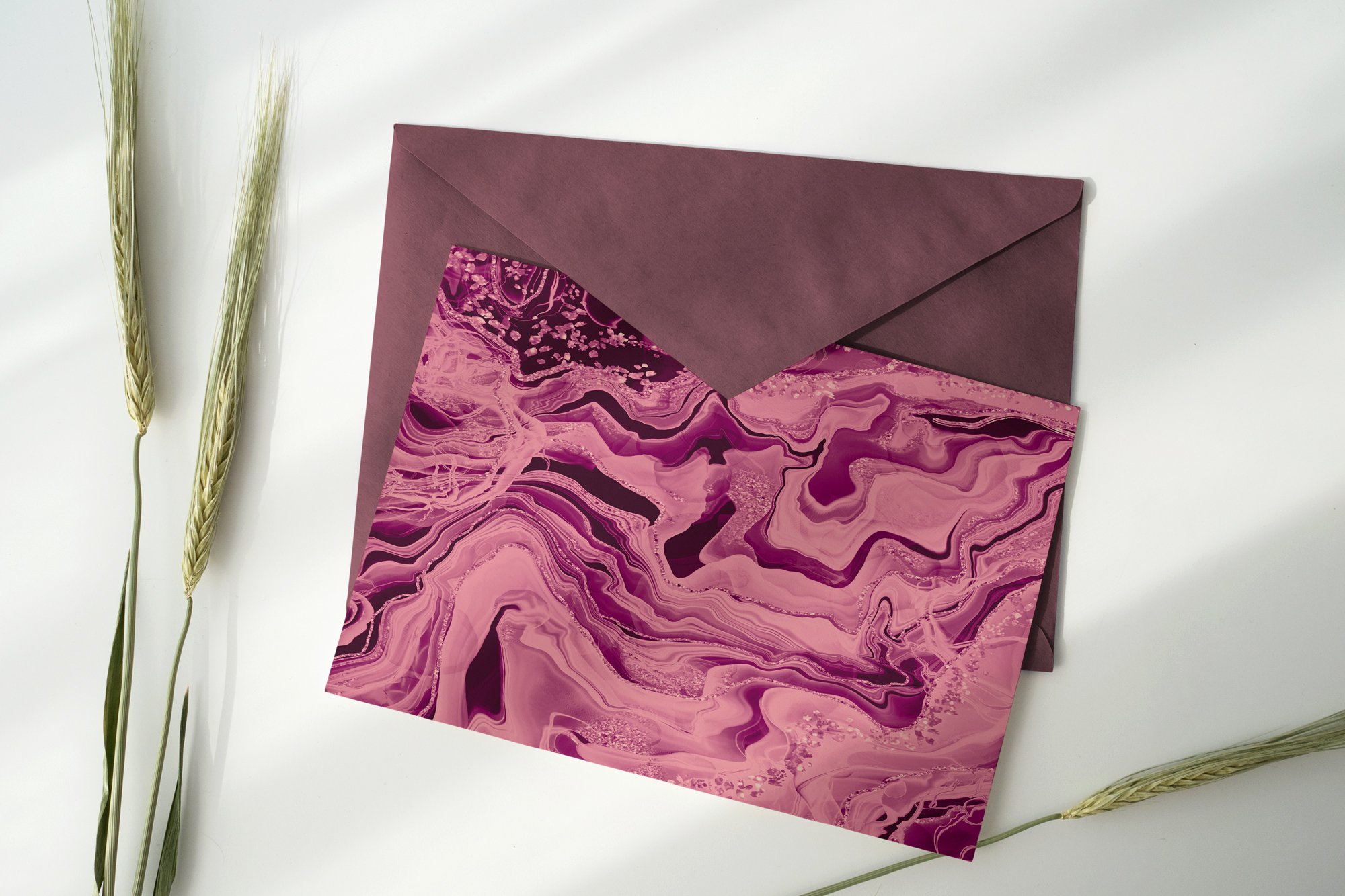 Pink Alcohol Ink digital paper, Gold Liquid ink textures (829478 ...