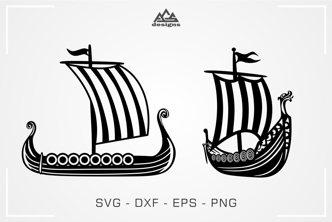 Viking Boat Decals Svg Design (373321) | Cut Files | Design Bundles