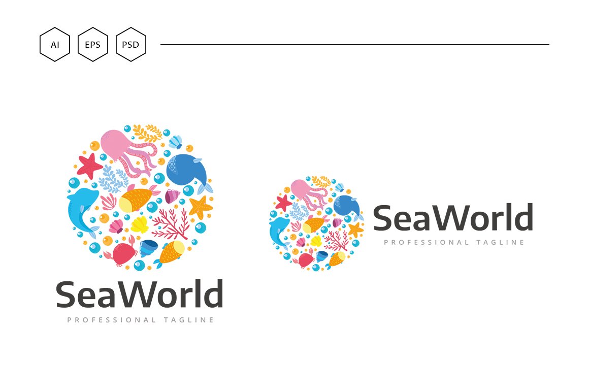 Sea World Logo (671301) | Logos | Design Bundles