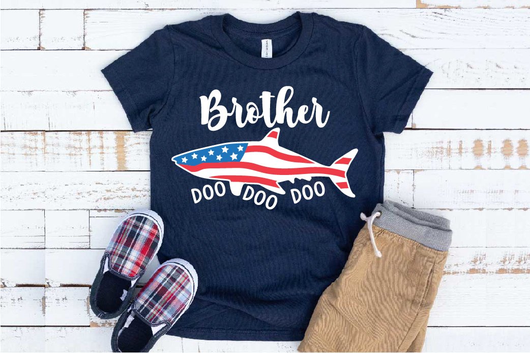 Brother Shark USA Flag Doo Doo Doo svg 4th of July 1447S (274596 ...