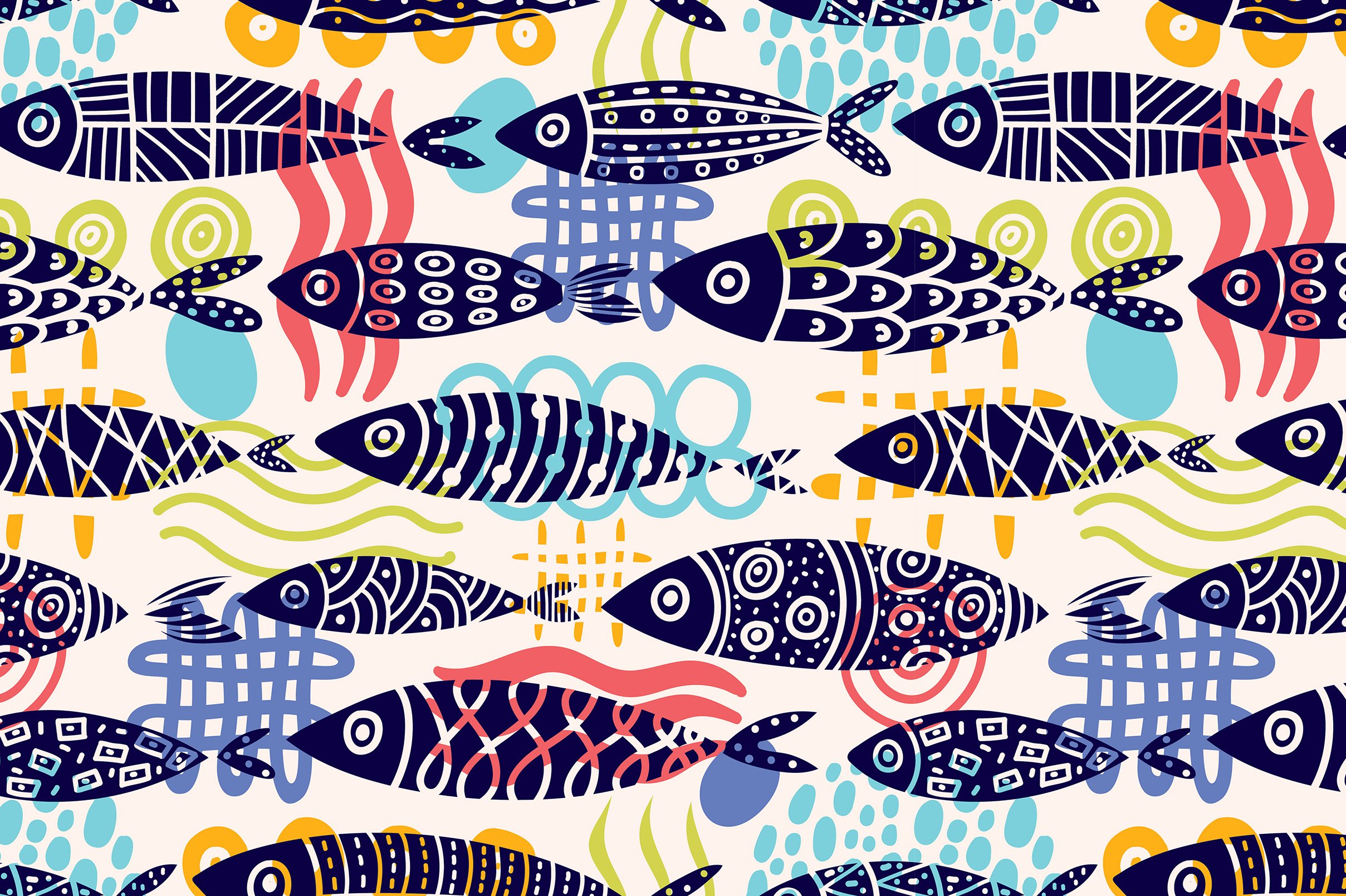 Cute fish! (124121) | Patterns | Design Bundles