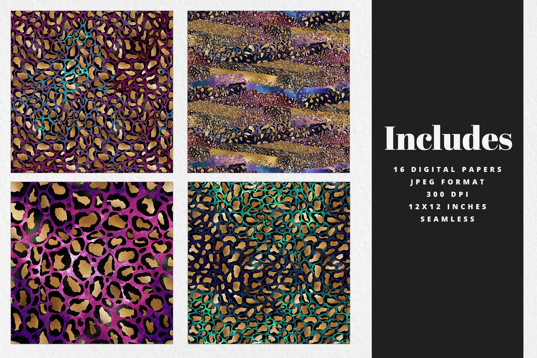 Space Leopard Digital Paper Pack