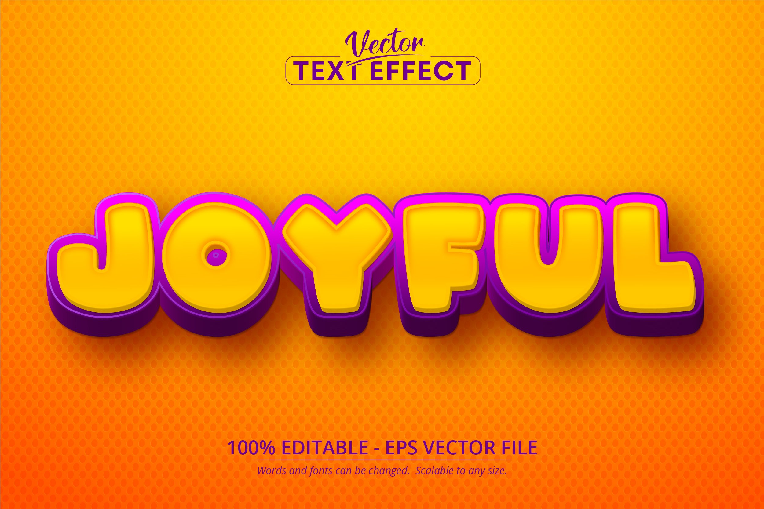 Joyful text, 3d editable text effect (1296189) | Illustrator Plugins ...