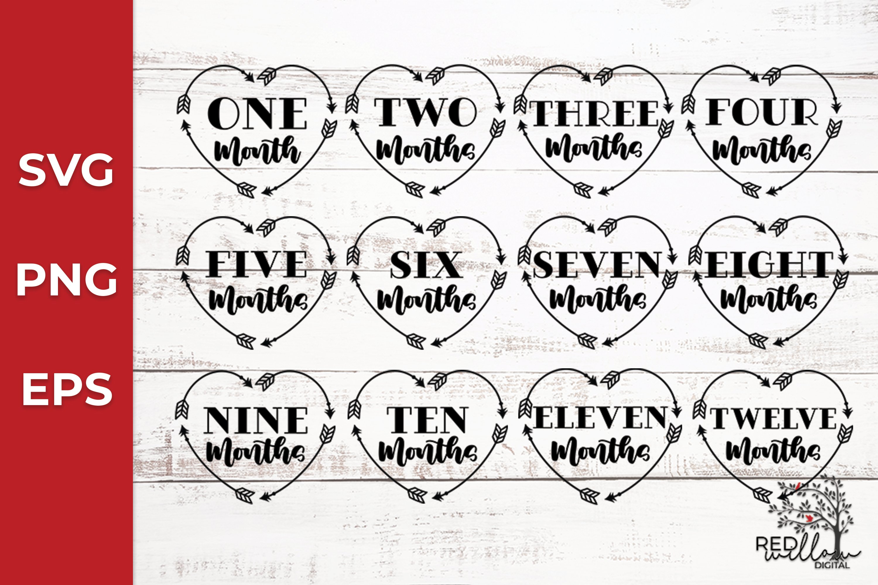 Baby Monthly Milestone SVG Bundle, Baby SVG (1132582) | Cut Files ...