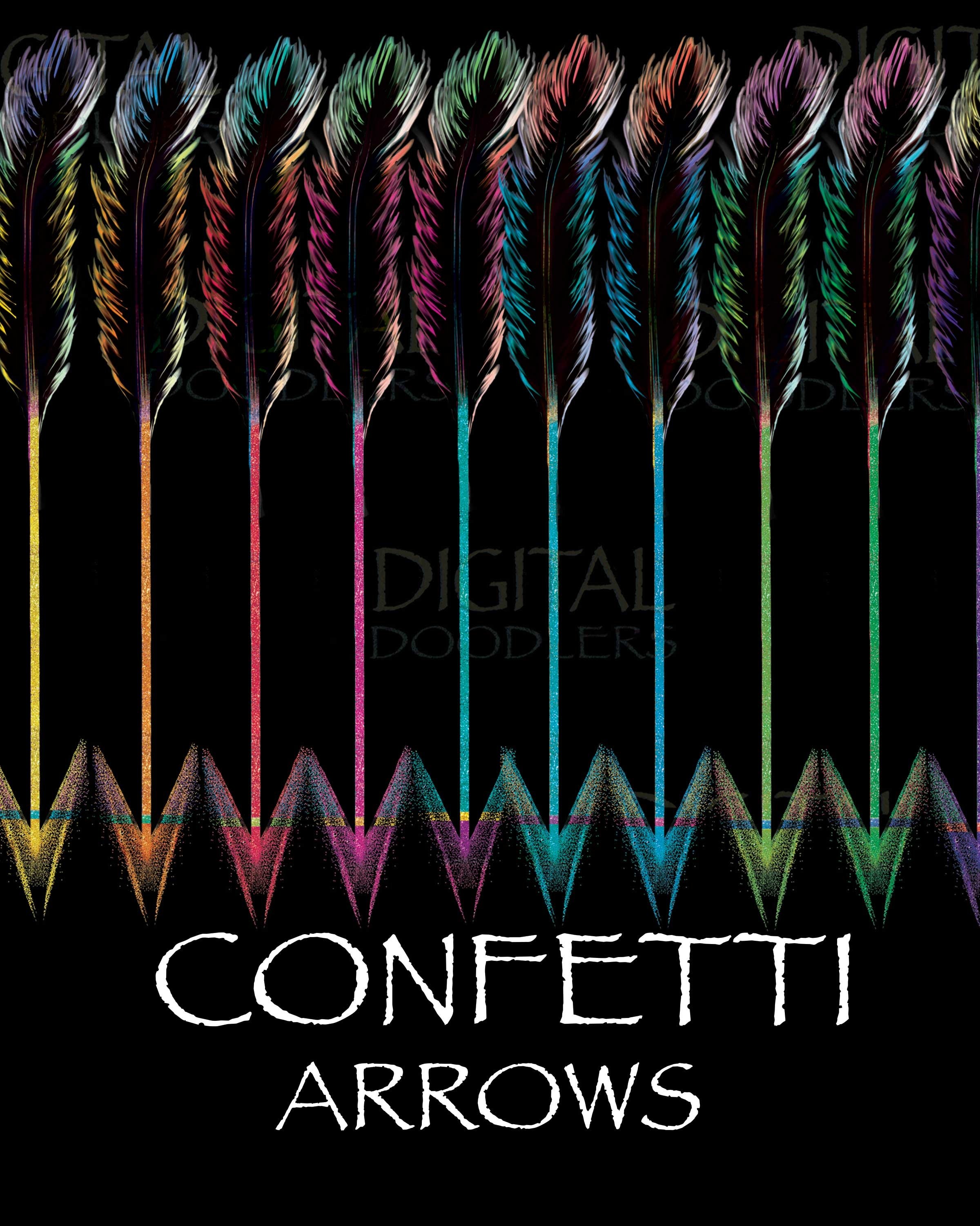 Watercolor Confetti Arrows with Feathers & Beads (24662 ...