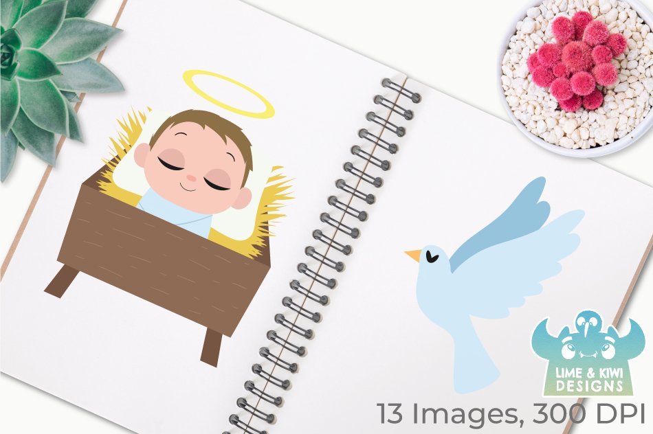 Christmas Nativity Clipart, Instant Download Vector Art (345081 ...