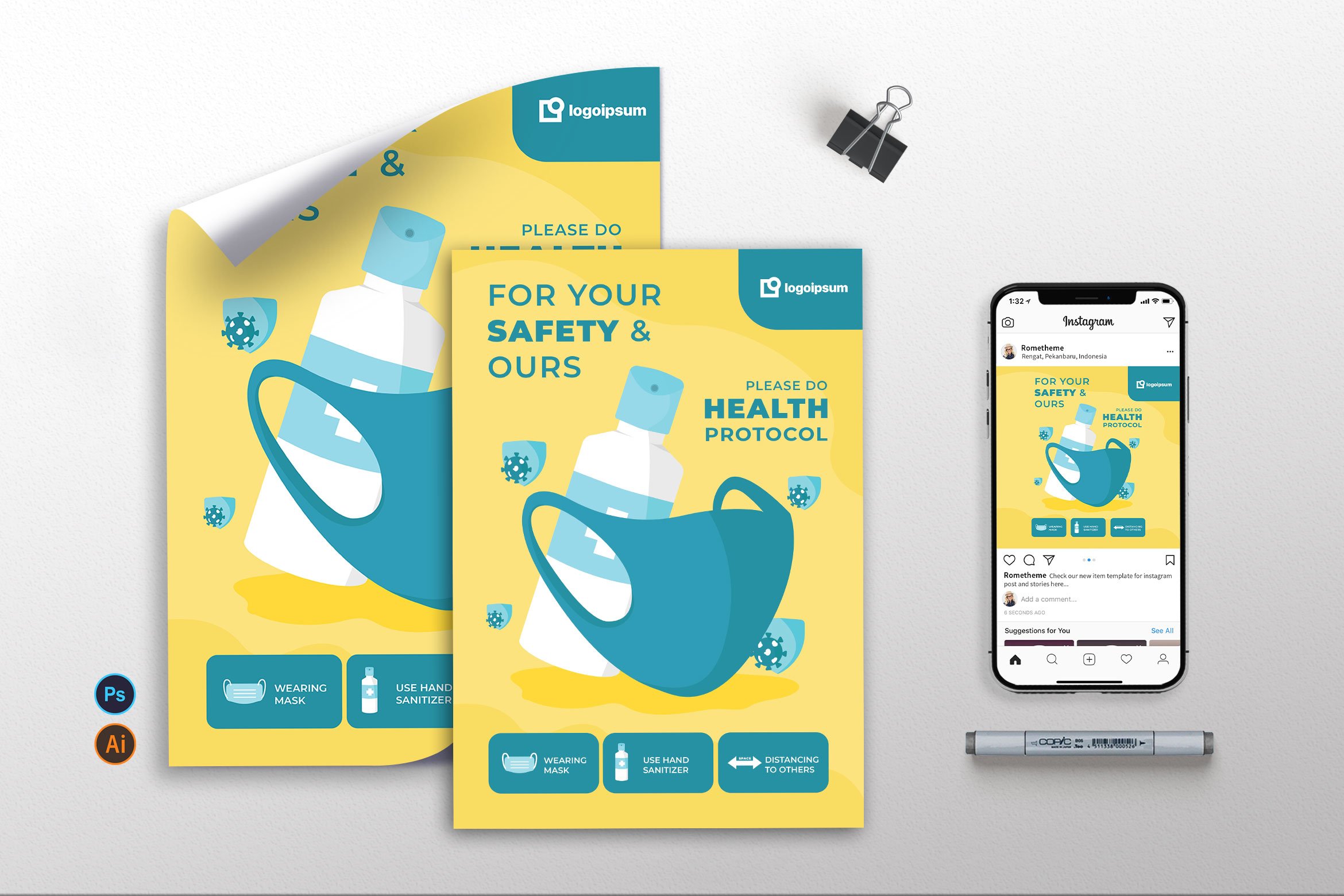 Mask Awareness vol.02 - Flyer, Poster & Instagram TY (1149574) | Flyers ...