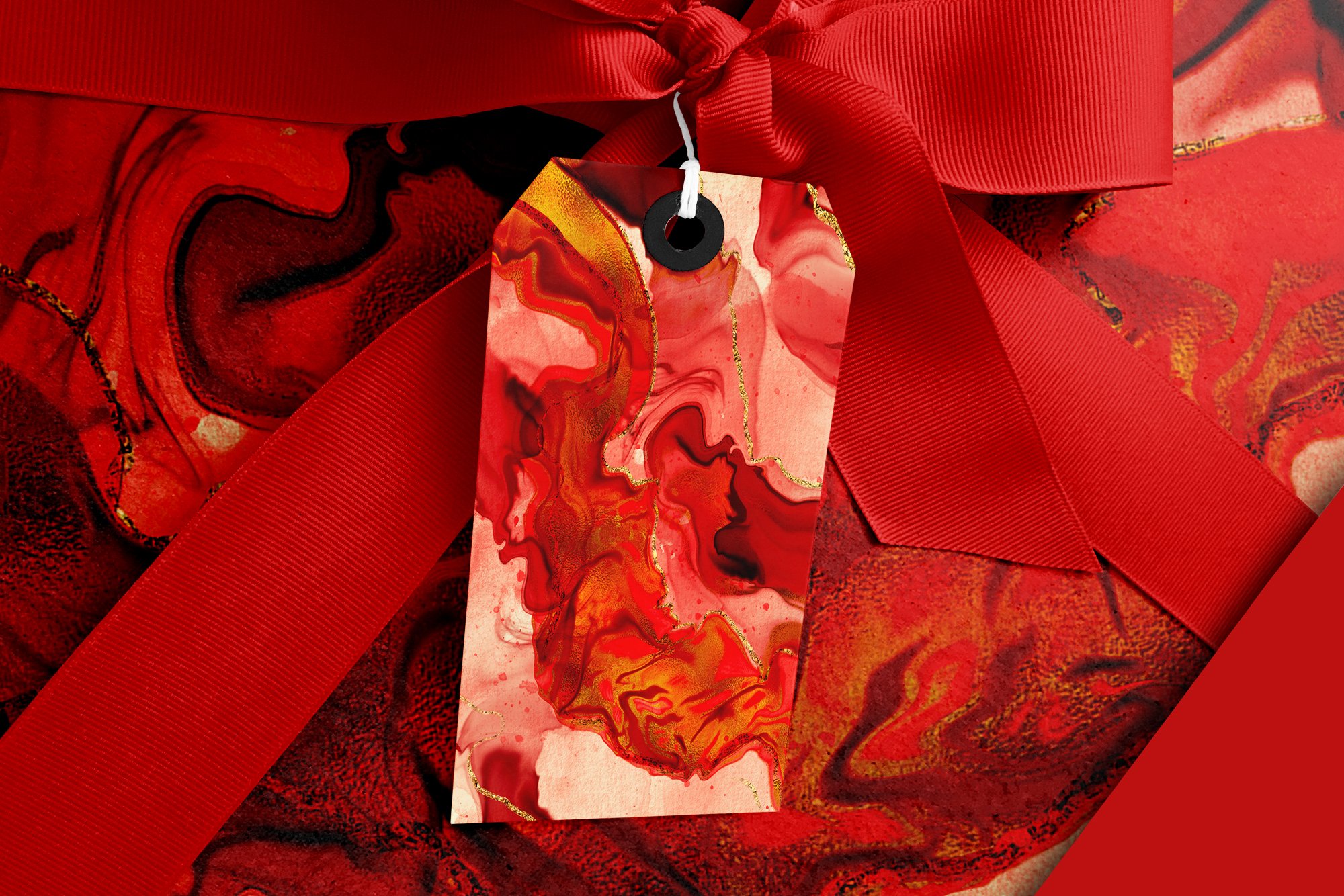 Alcohol Ink Digital Paper, Red and Gold Watercolor backdrops (898619 ...