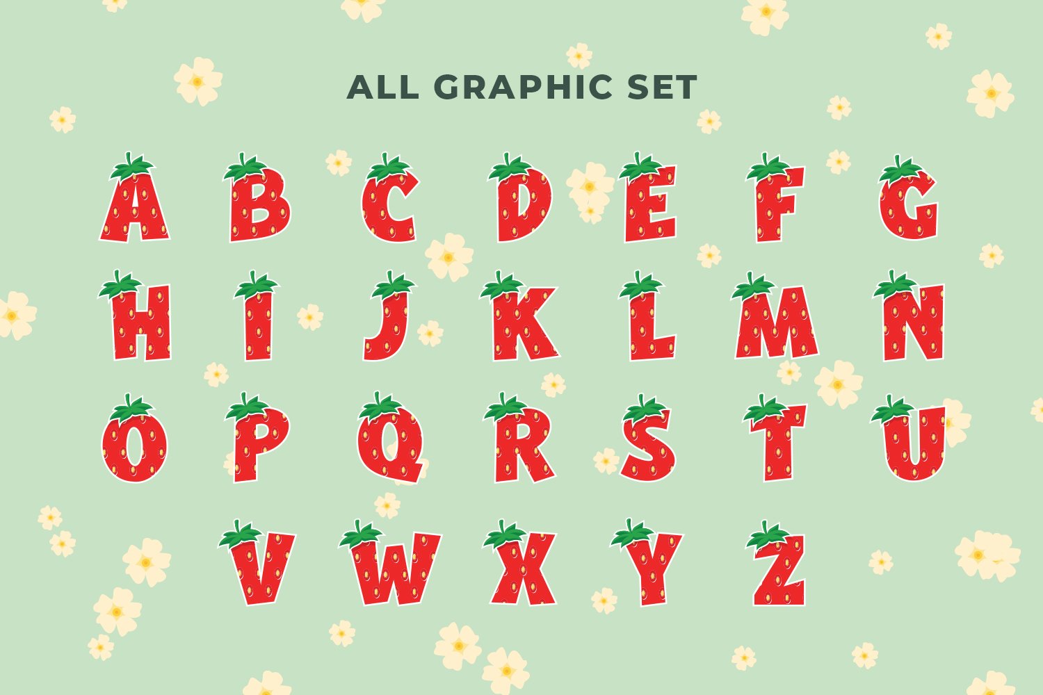Strawberry Alphabet Set