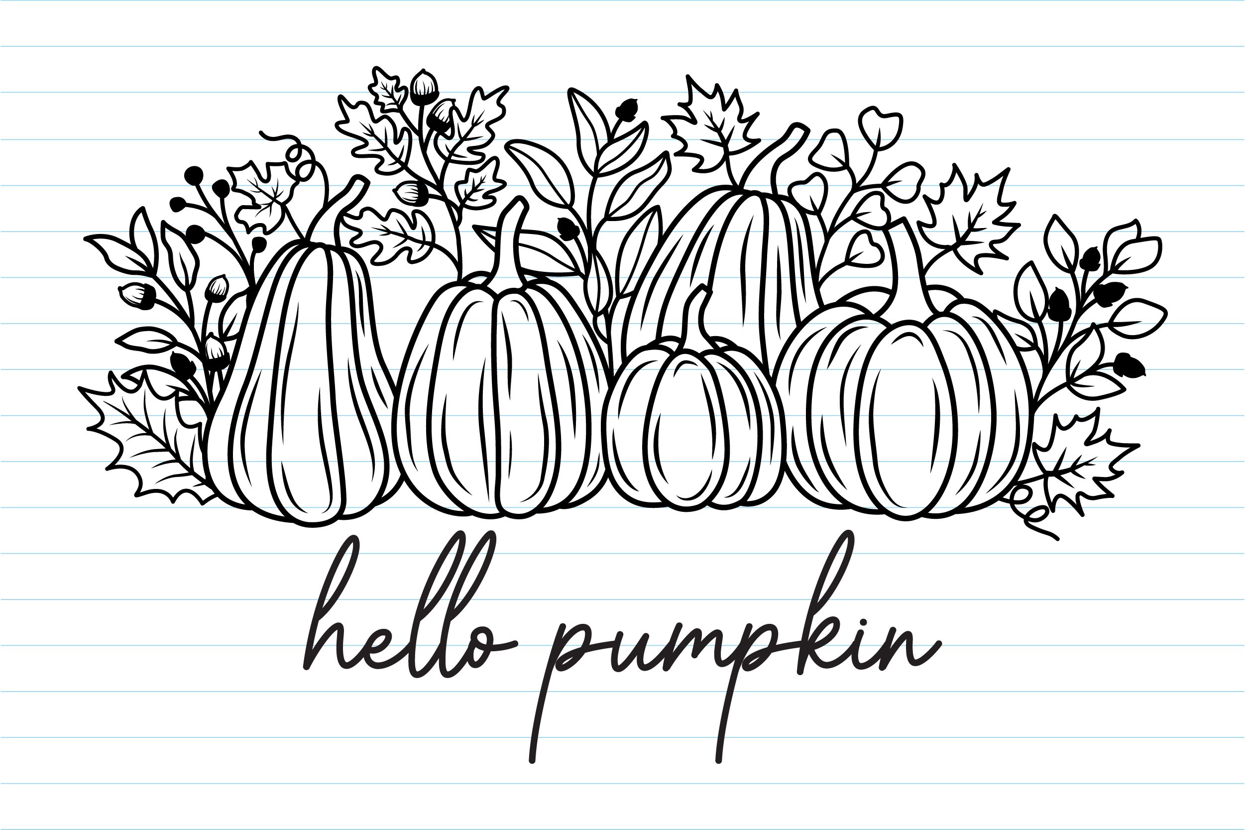 Pumpkin Flower Coloring Page