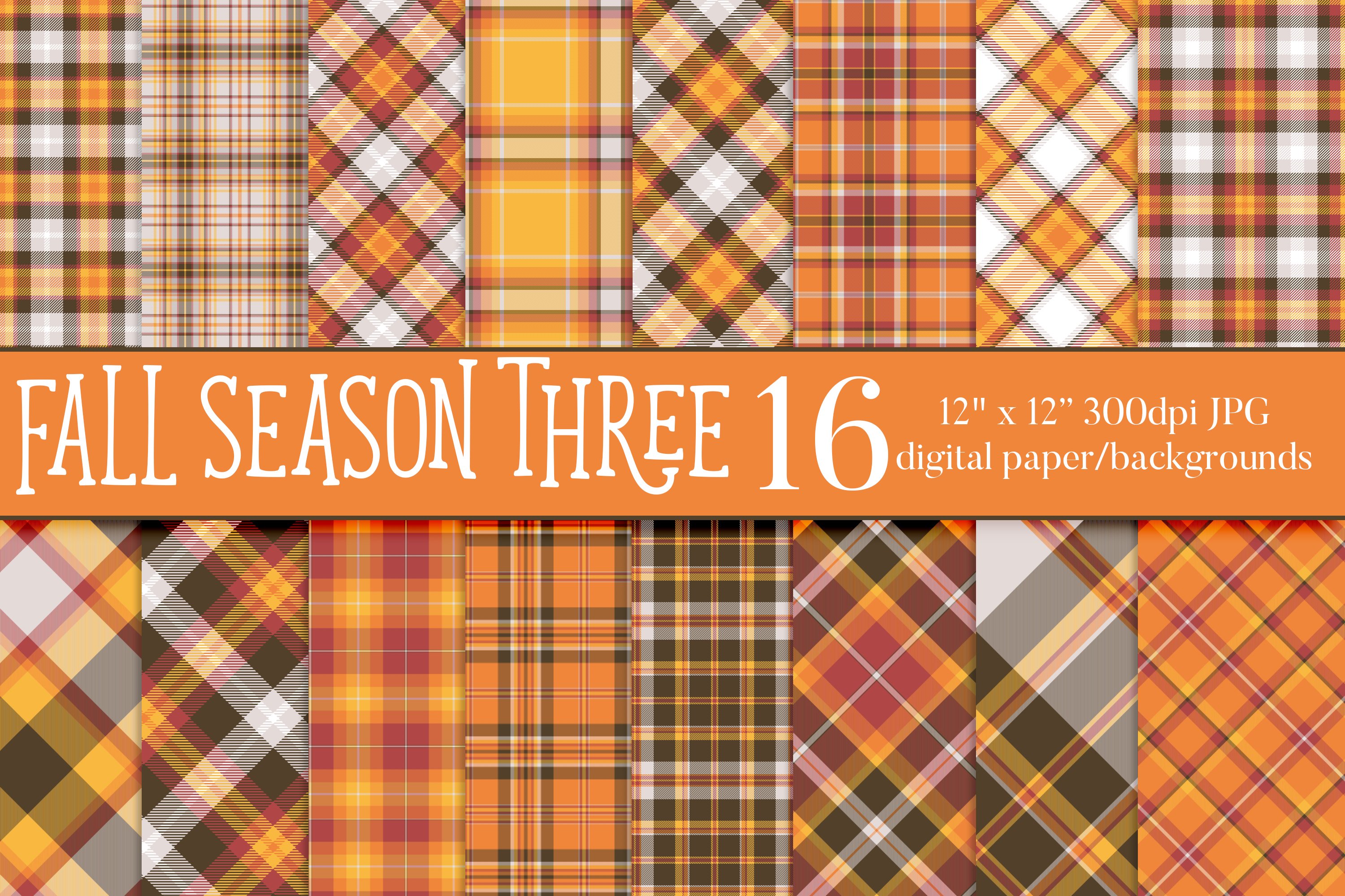 Fall Season Plaid Papers, 12x12 Plaid Backgrounds vol 3