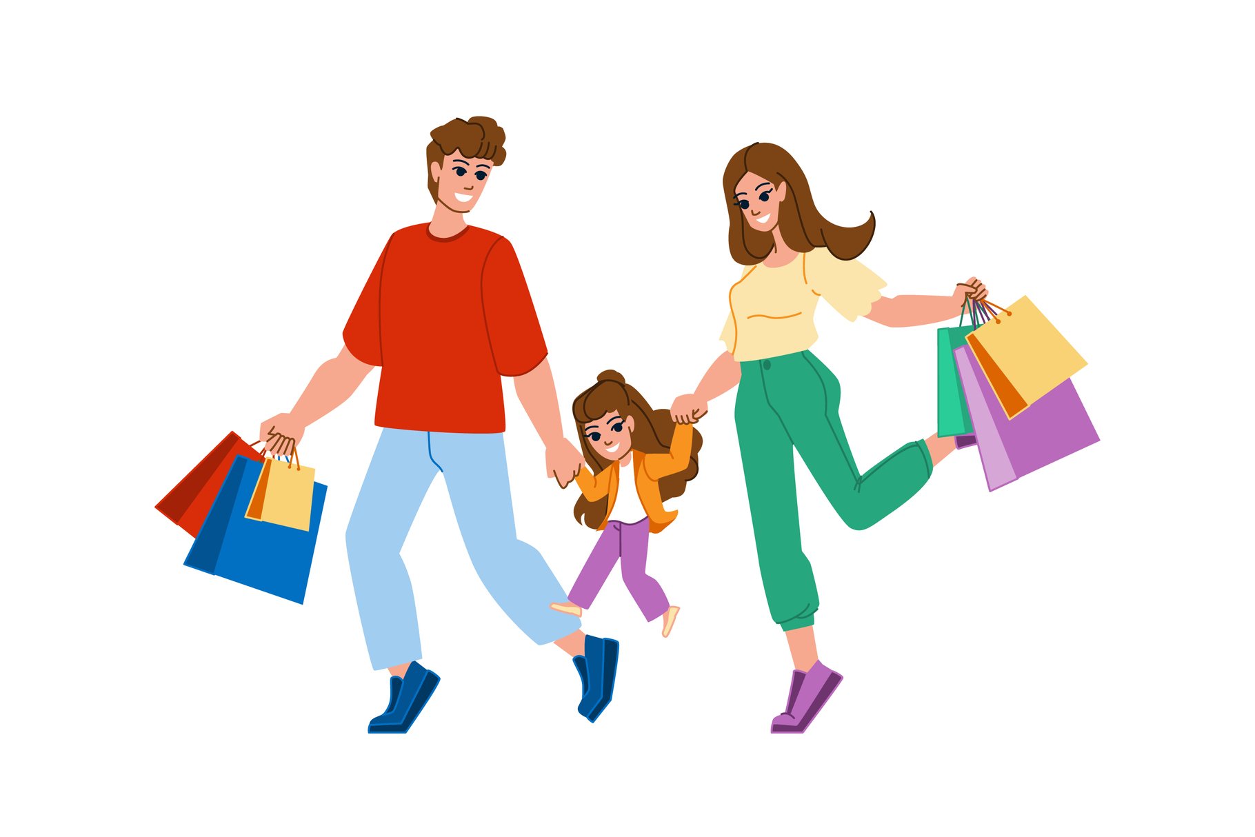 Family Cartoon Of 3
