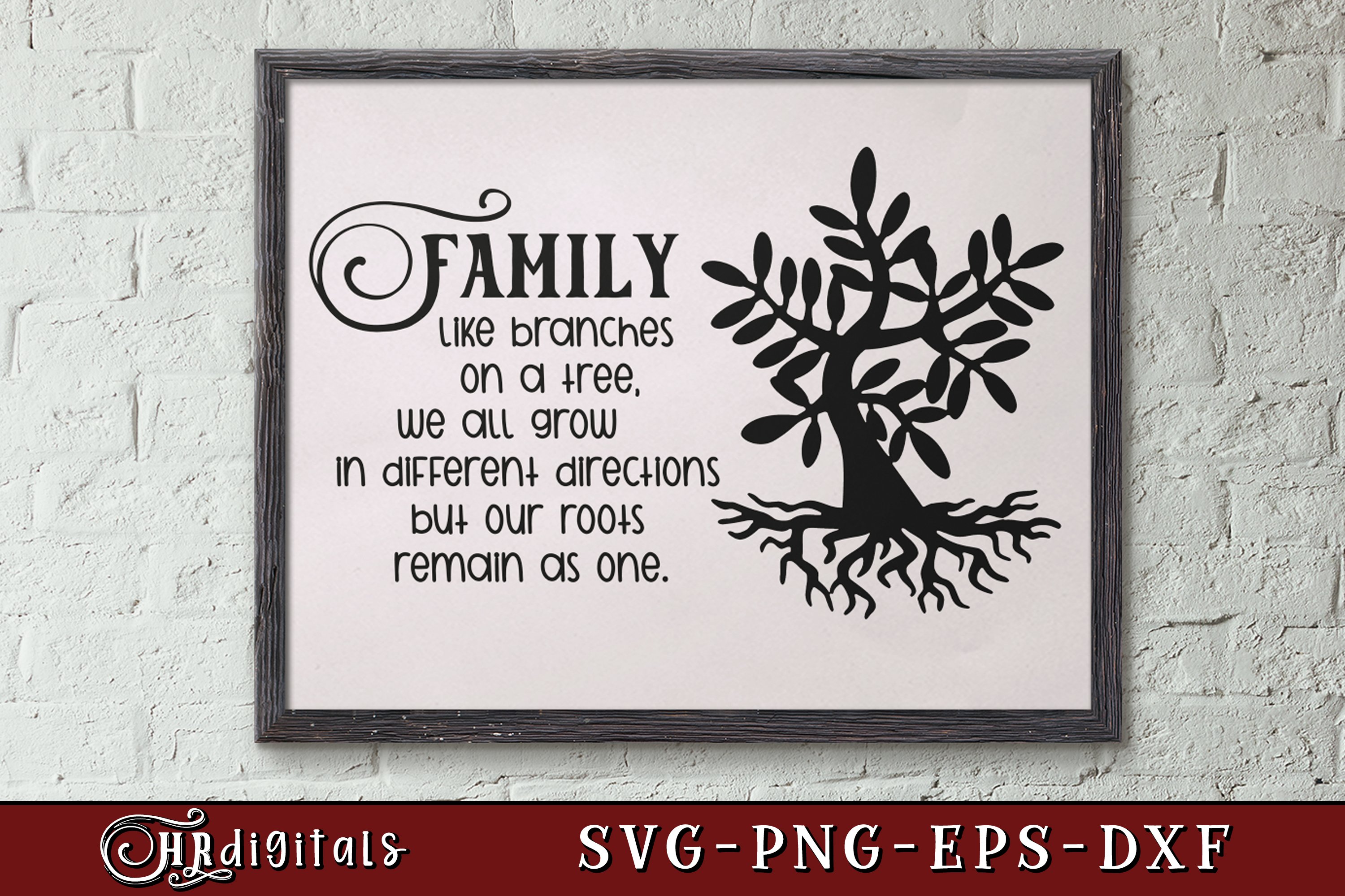 Family Roots Tree SVG, Inspirational Family Saying, Home SVG