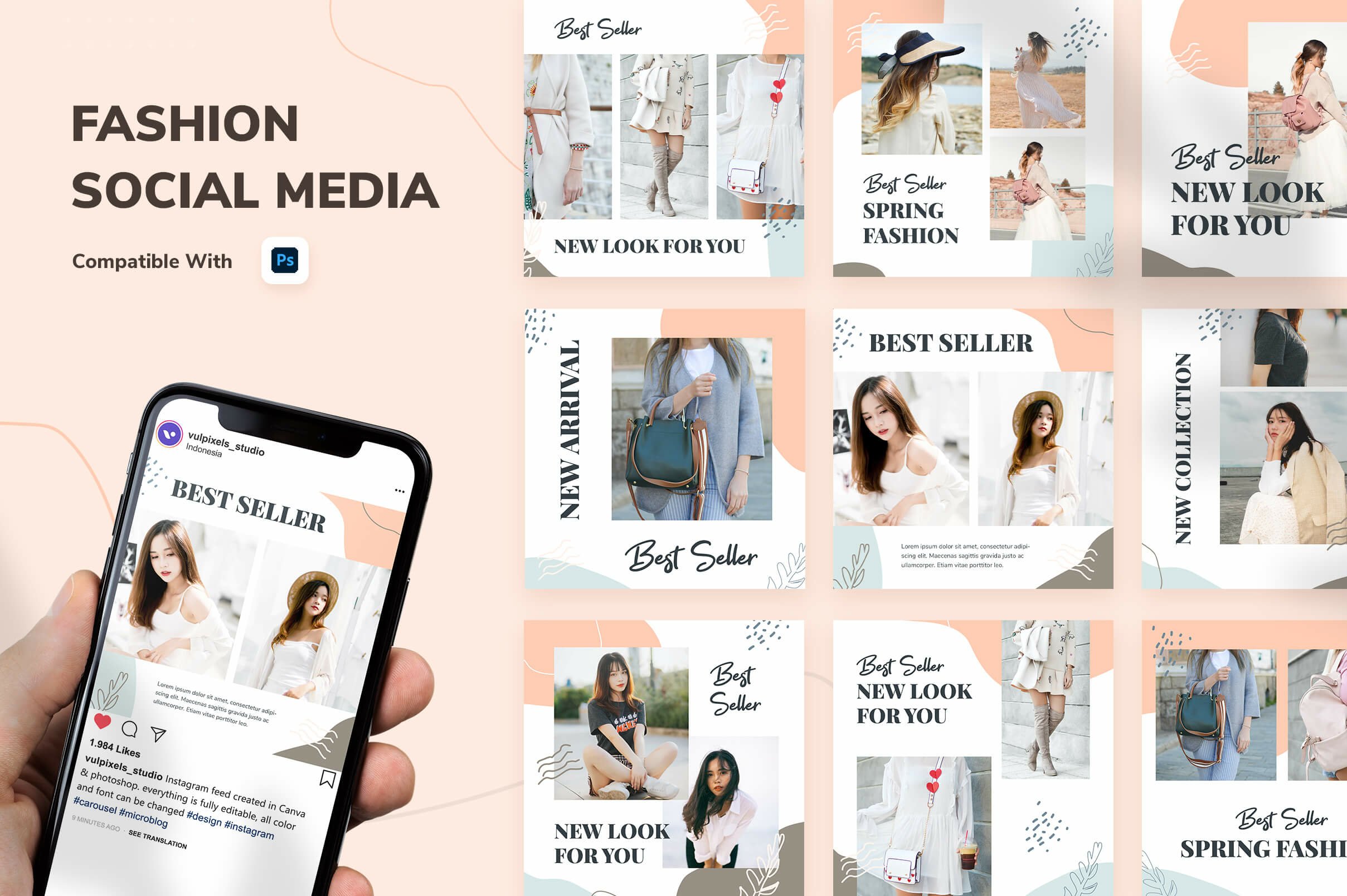 Fashion Instagram Template (1423685) | Instagram | Design Bundles