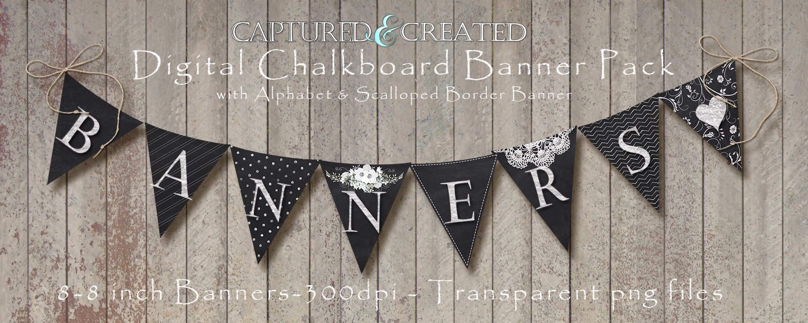 8-Digital Chalkboard Banner/Pendants Pack (103462) | Printables ...