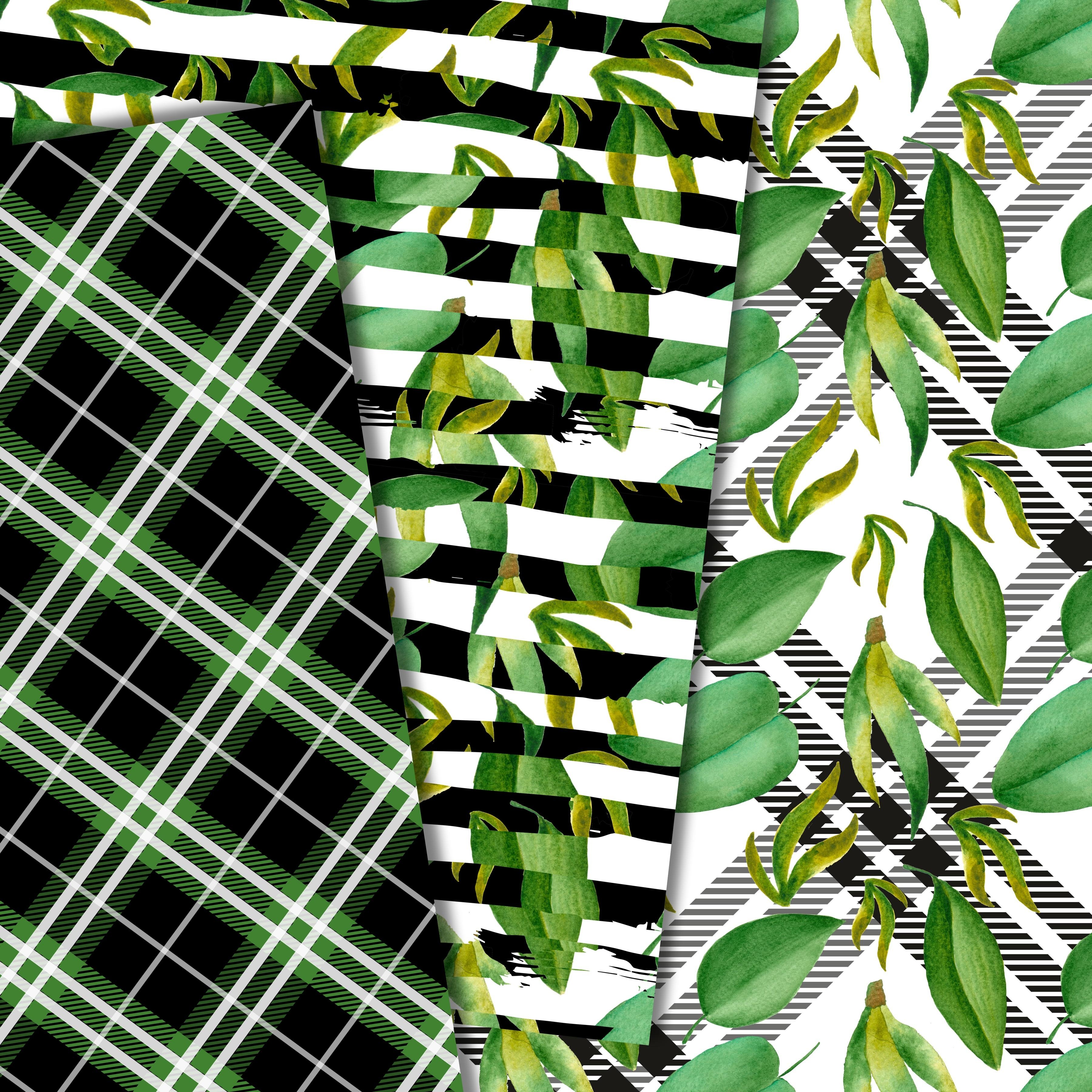 Green leaves paper (54338) | Patterns | Design Bundles