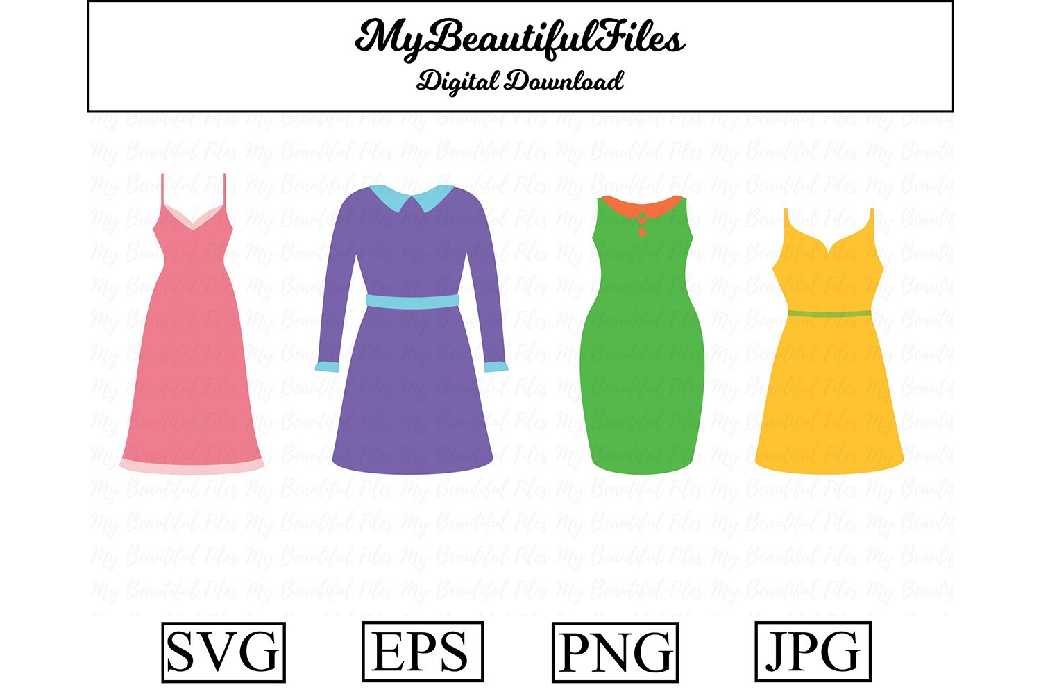 dress SVG - Cute clothes SVG, EPS, PNG and JPG (795295) | Illustrations ...