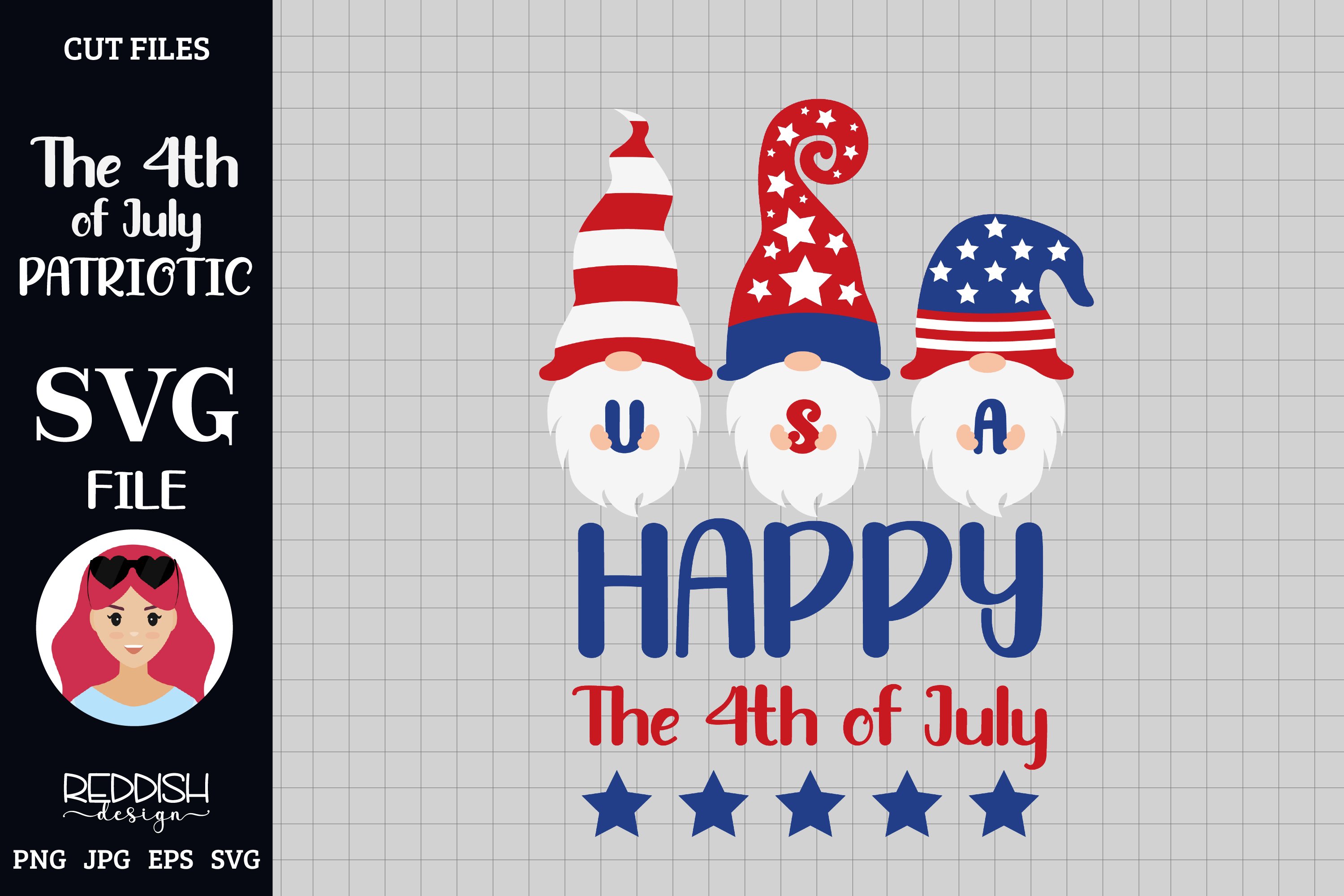 4th July, Independence Day greeting, gnome, patriotic SVG (1352832 ...