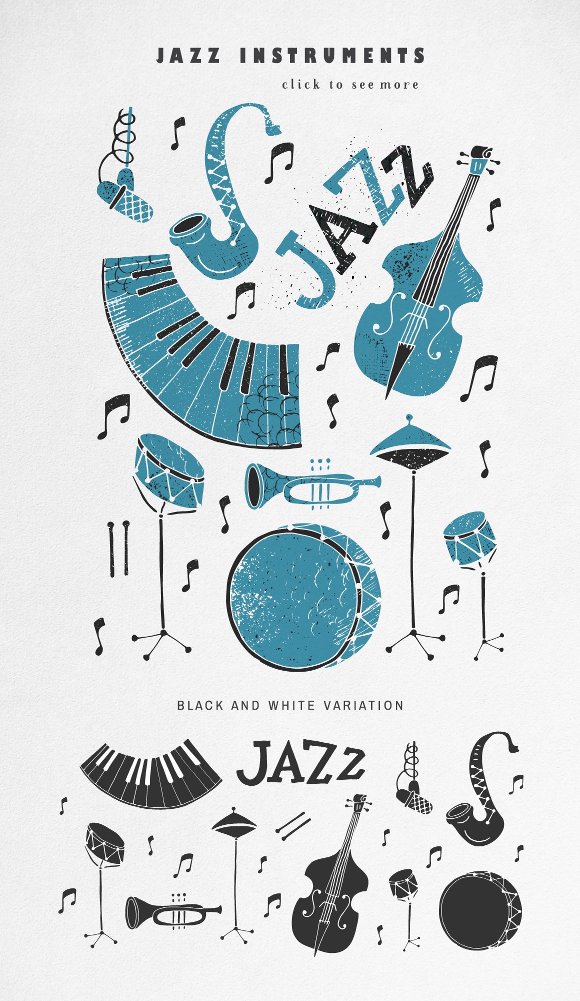 Jazz Music vector collection (303042) | Illustrations | Design Bundles