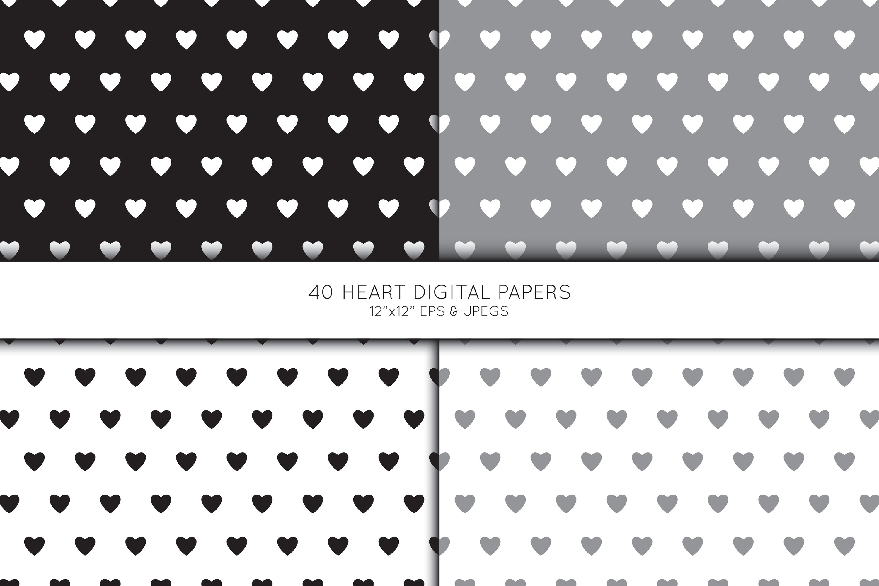 Heart Digital Paper, Heart Scrapbook paper (362654) | Patterns | Design ...