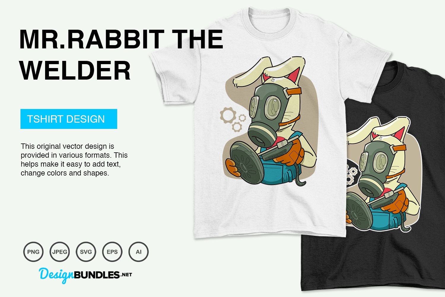 Mr. Rabbit The Welder Vector Illustration