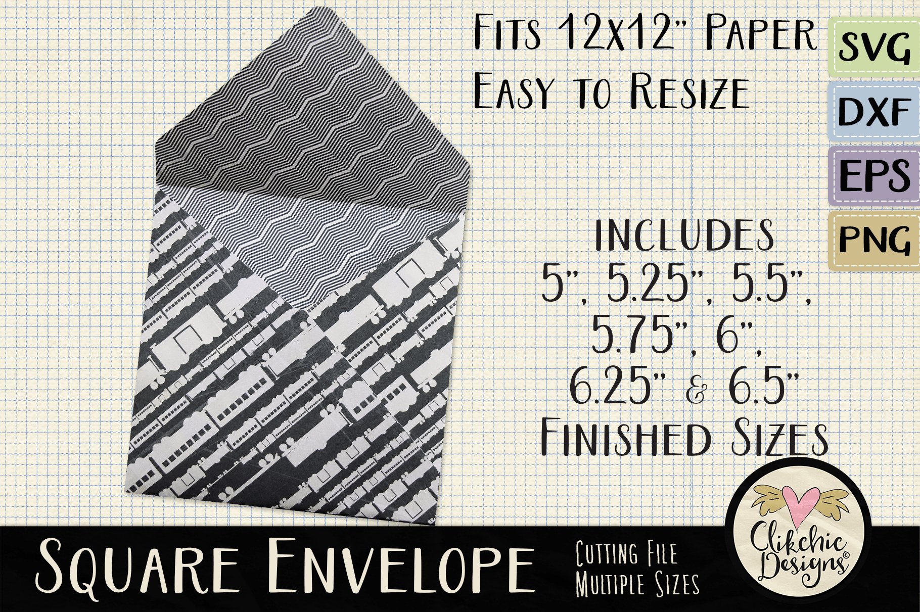 Square Envelope SVG - Square Envelope Cutting File Template (253380 ...