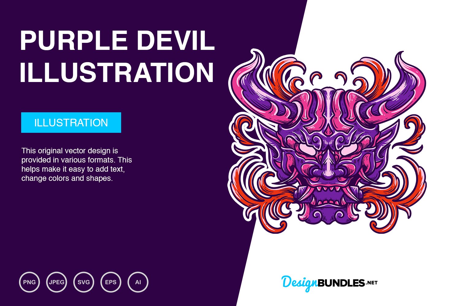 Purple Devil Vector Illustration