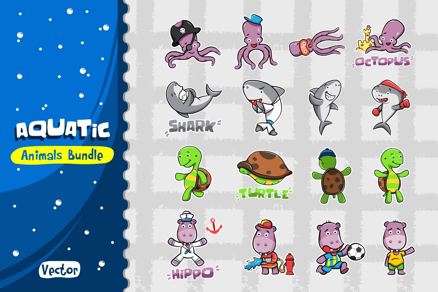 Aquatic Animals Bundle (369197) | Characters | Design Bundles
