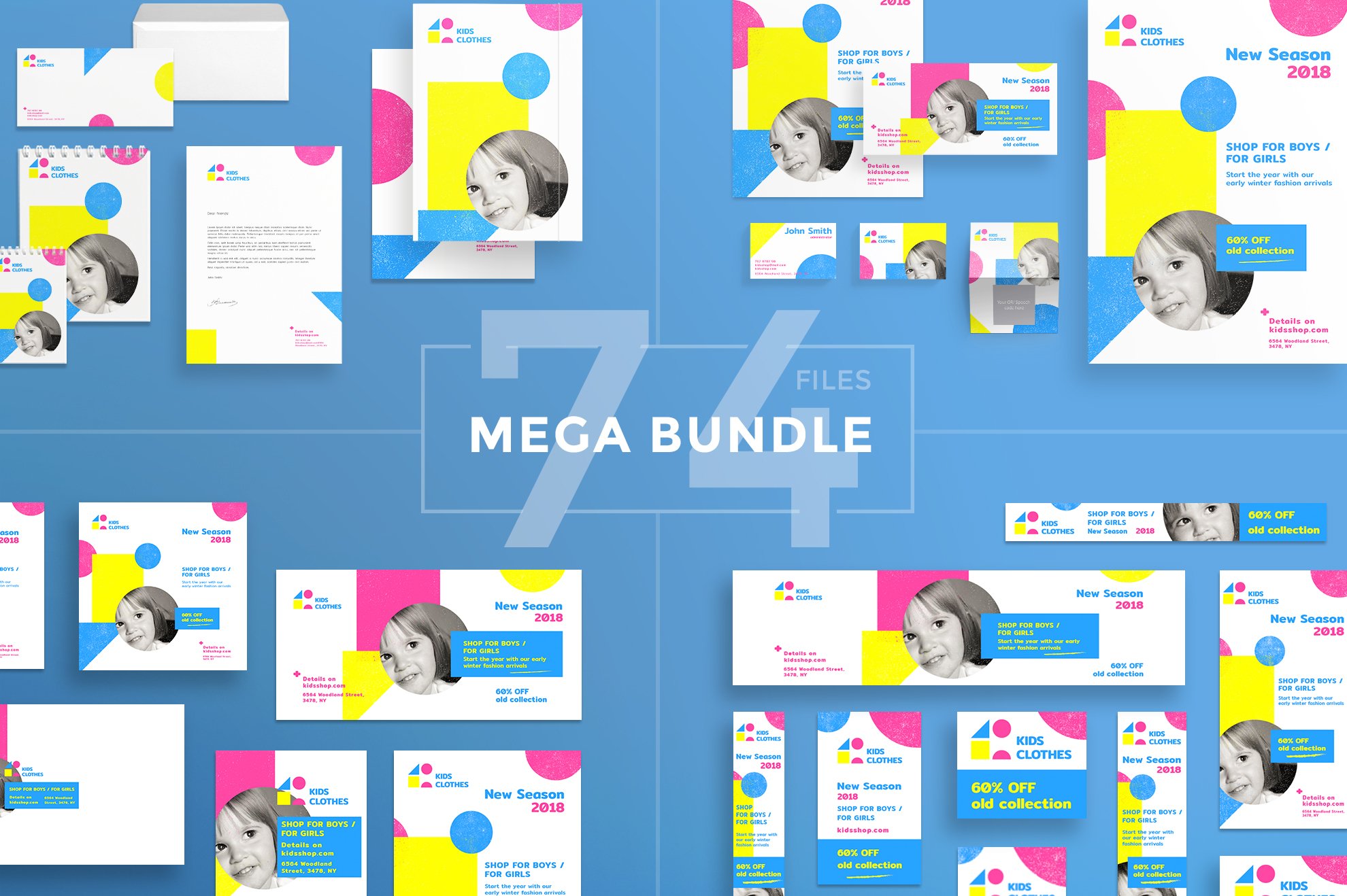 Kids Clothes Fashion Collection Design Templates Bundle (116704 ...