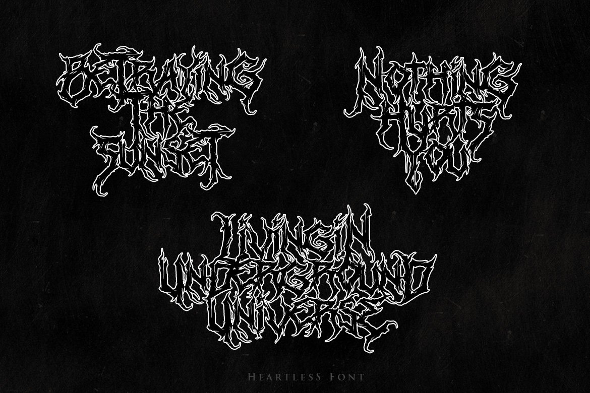 Heartless - Most Wanted Deathmetal Font (194365) | Blackletter | Font ...