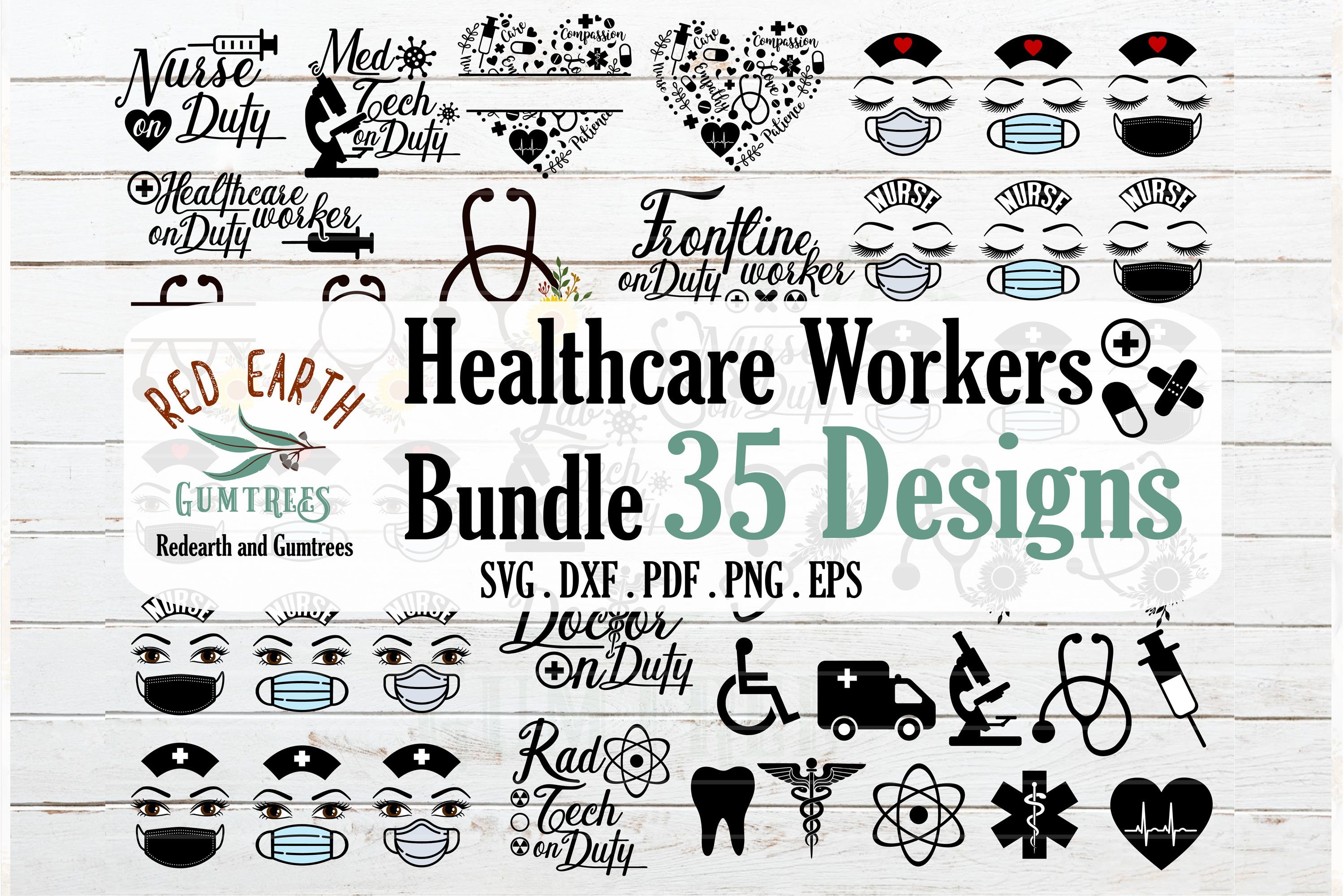 2 in 1 Nurse SVG,Healthcare workers and monograms SVG Bundle (563446 ...