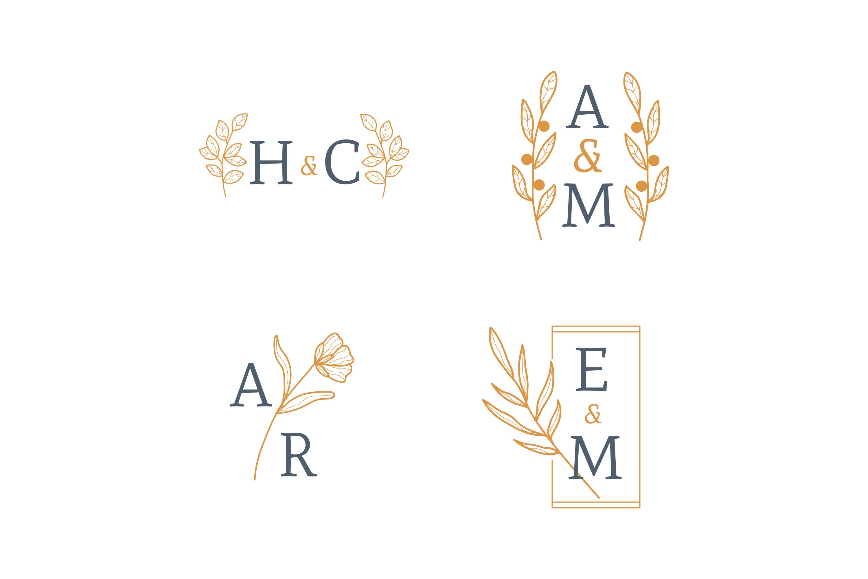 Wedding Monogram Logos Template Collections