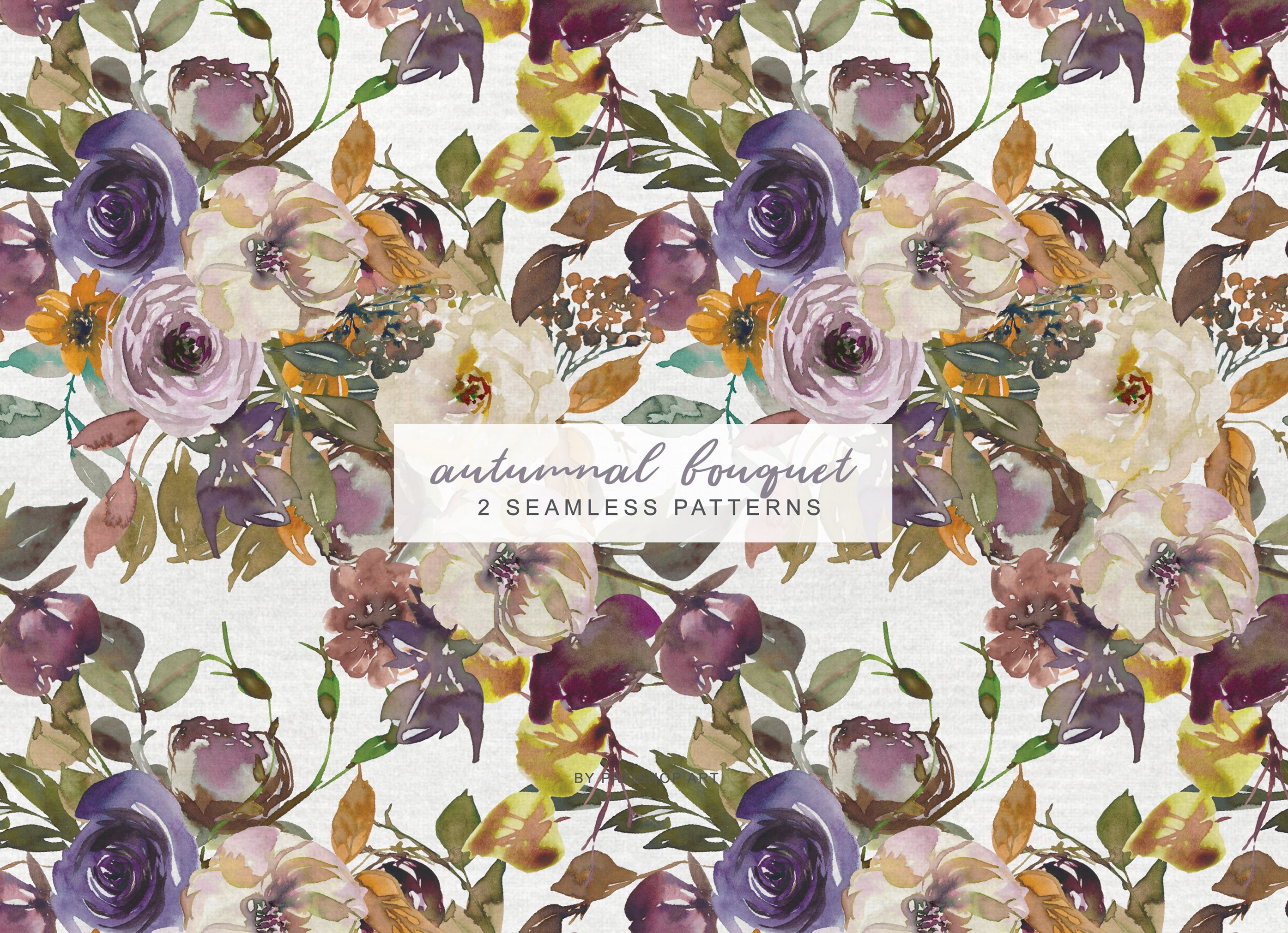 Watercolor Autumn Flowers Clipart & Patterns (313248) | Illustrations ...