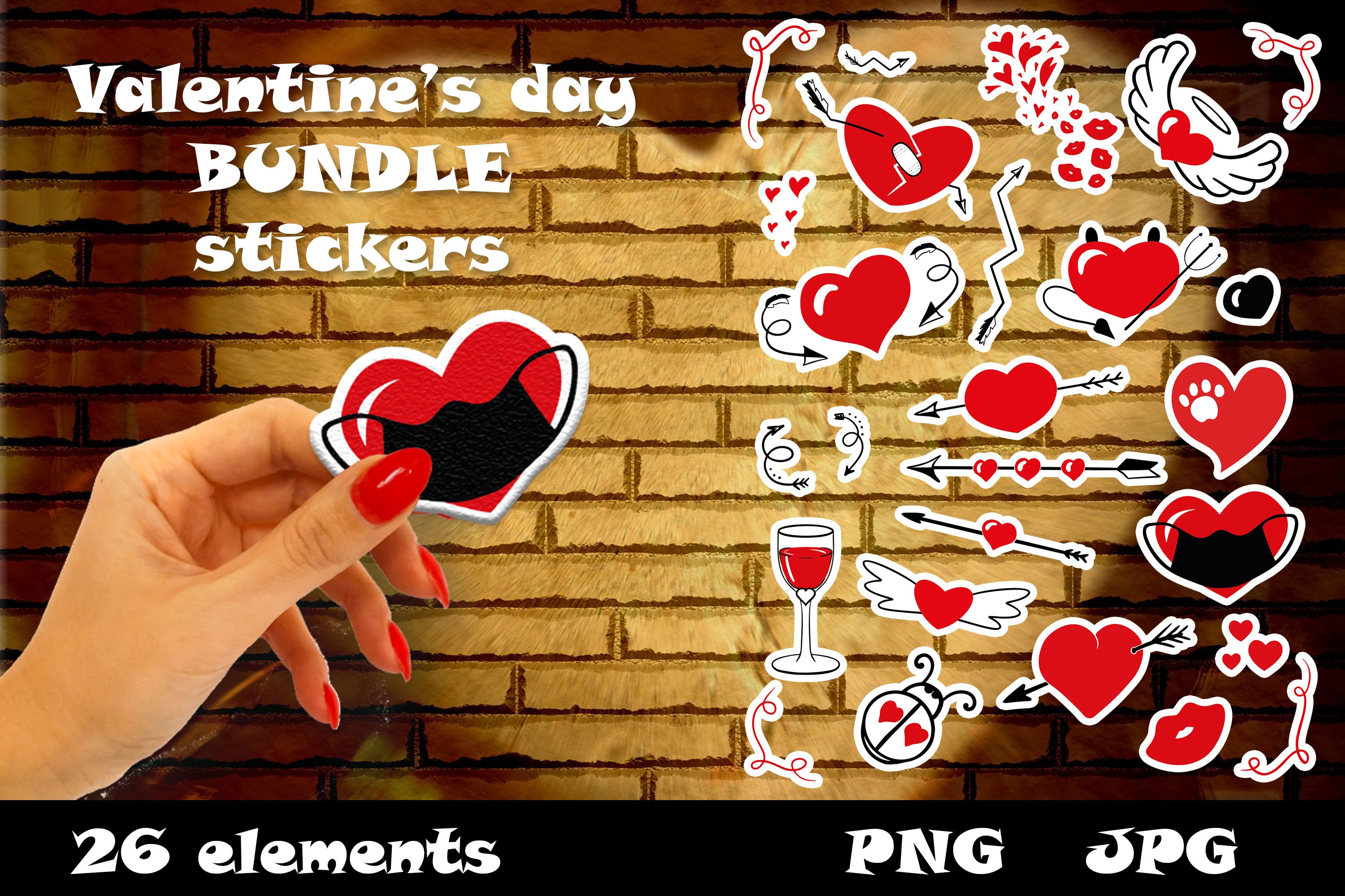Stickers Valentine's day - Heart Sticker bundle PNG (1168760 ...