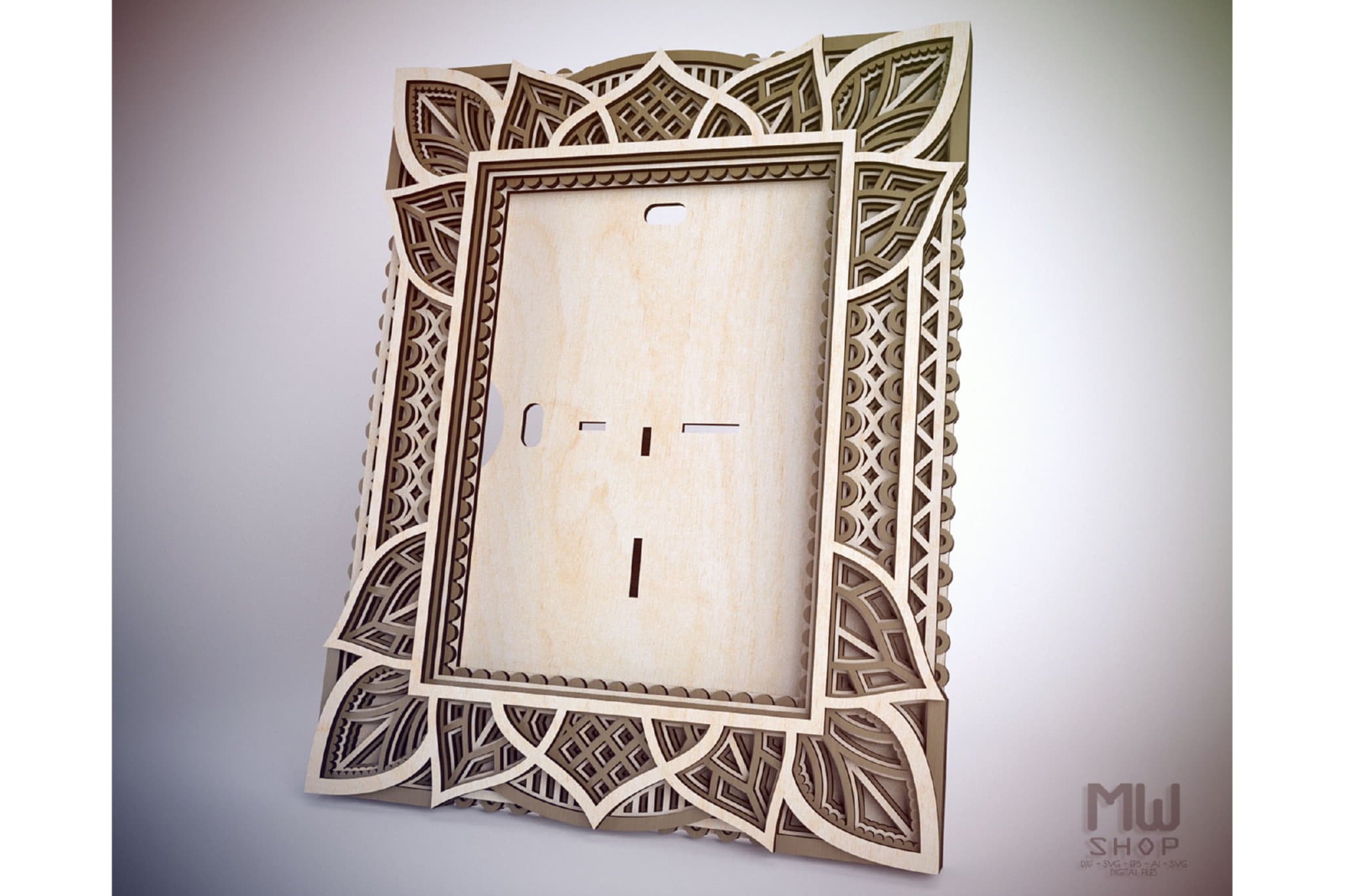 F18 - Multilayer Photo Frame, Laser Cut 5x7 Photo Frame DXF (580020 ...