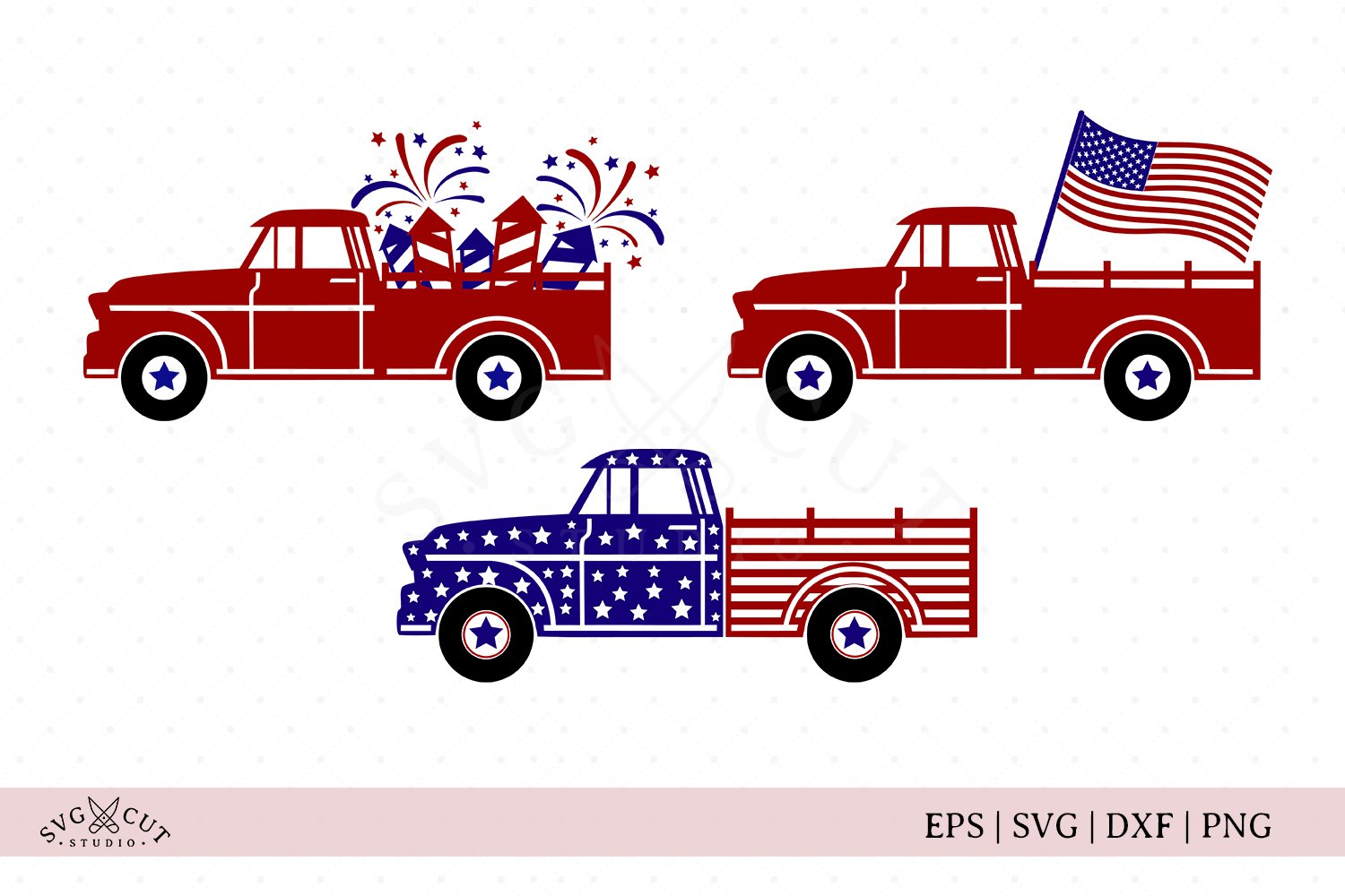 4th of July Truck SVG Cut Files (87233)