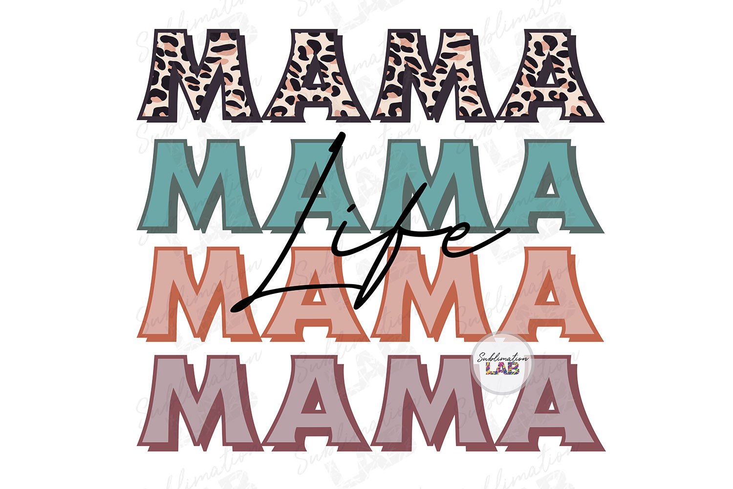 Mama Life Sublimation Design Retro Leopard Mothers Day Png 1233686