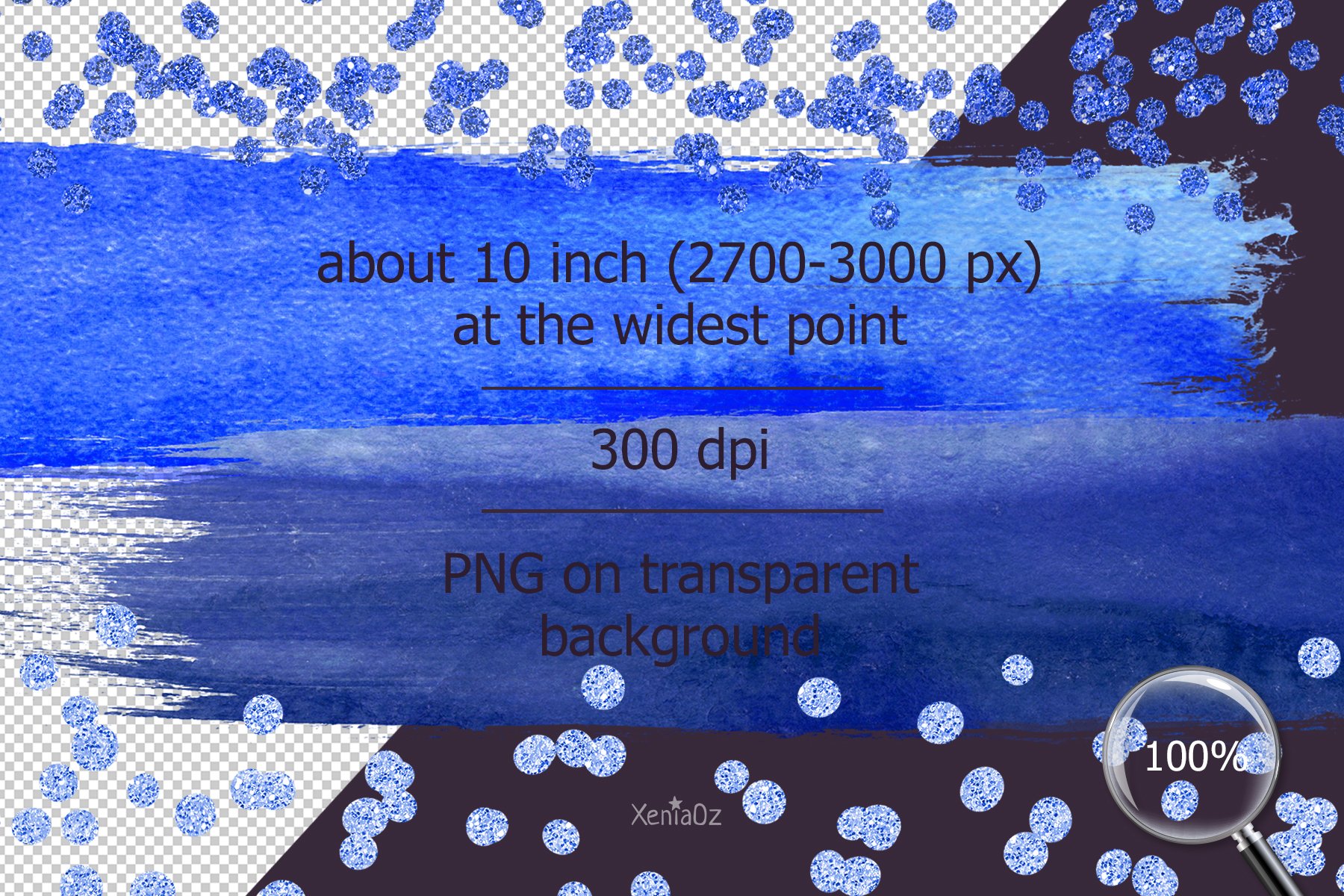 Indigo brush strokes clipart, blue watercolor PNG elements (865078 ...