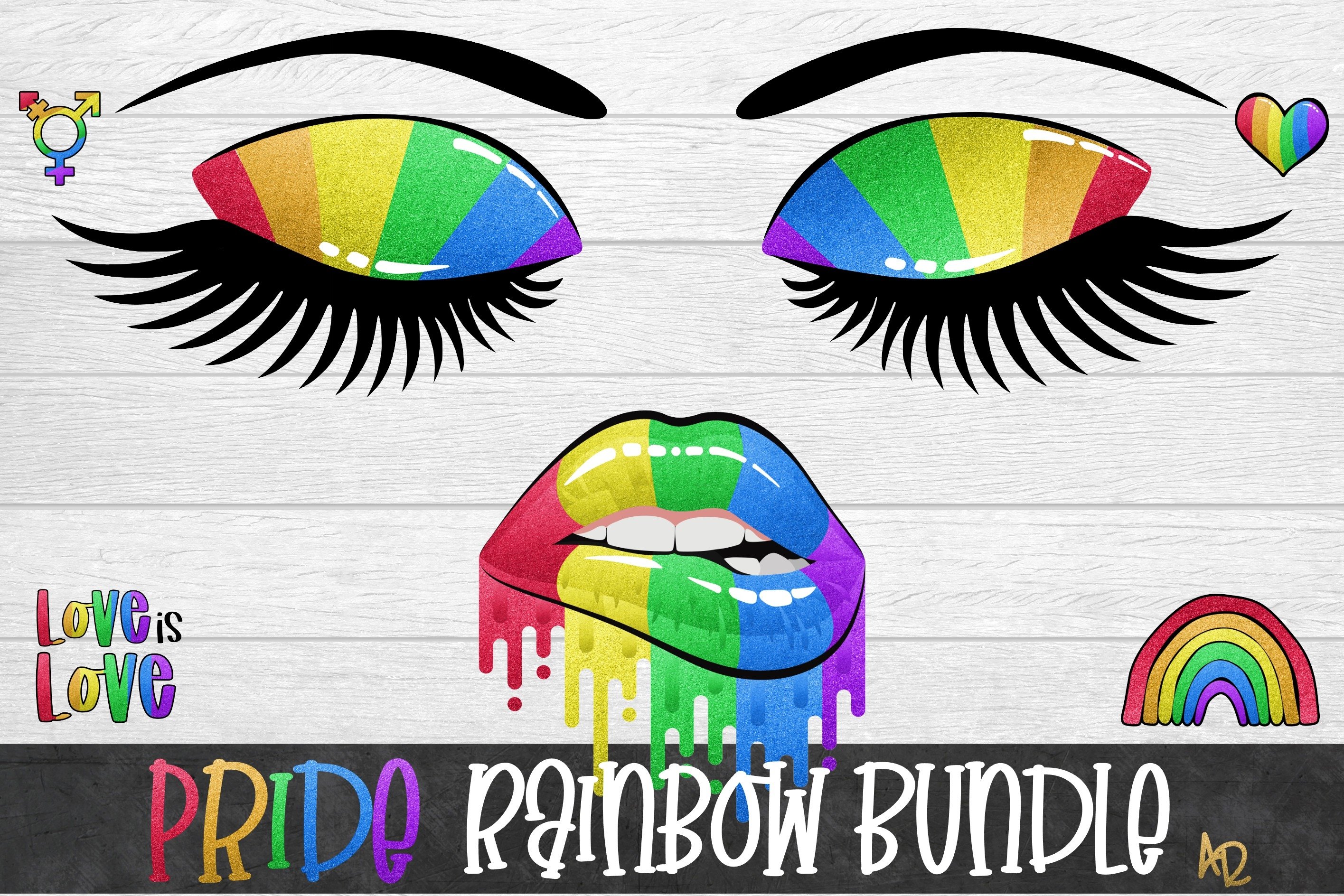 Gay Pride Bundle |LGBTQ Rainbow PNG| Clip art elements (719473 ...