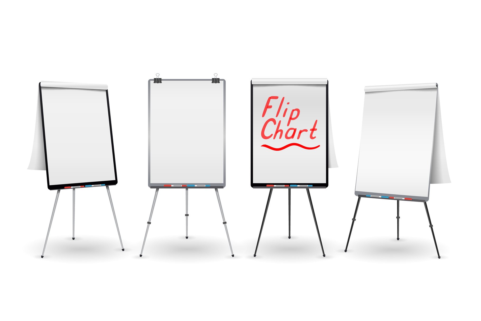 Flip Chart Set Vector. Office Whiteboard For Business (672964 ...