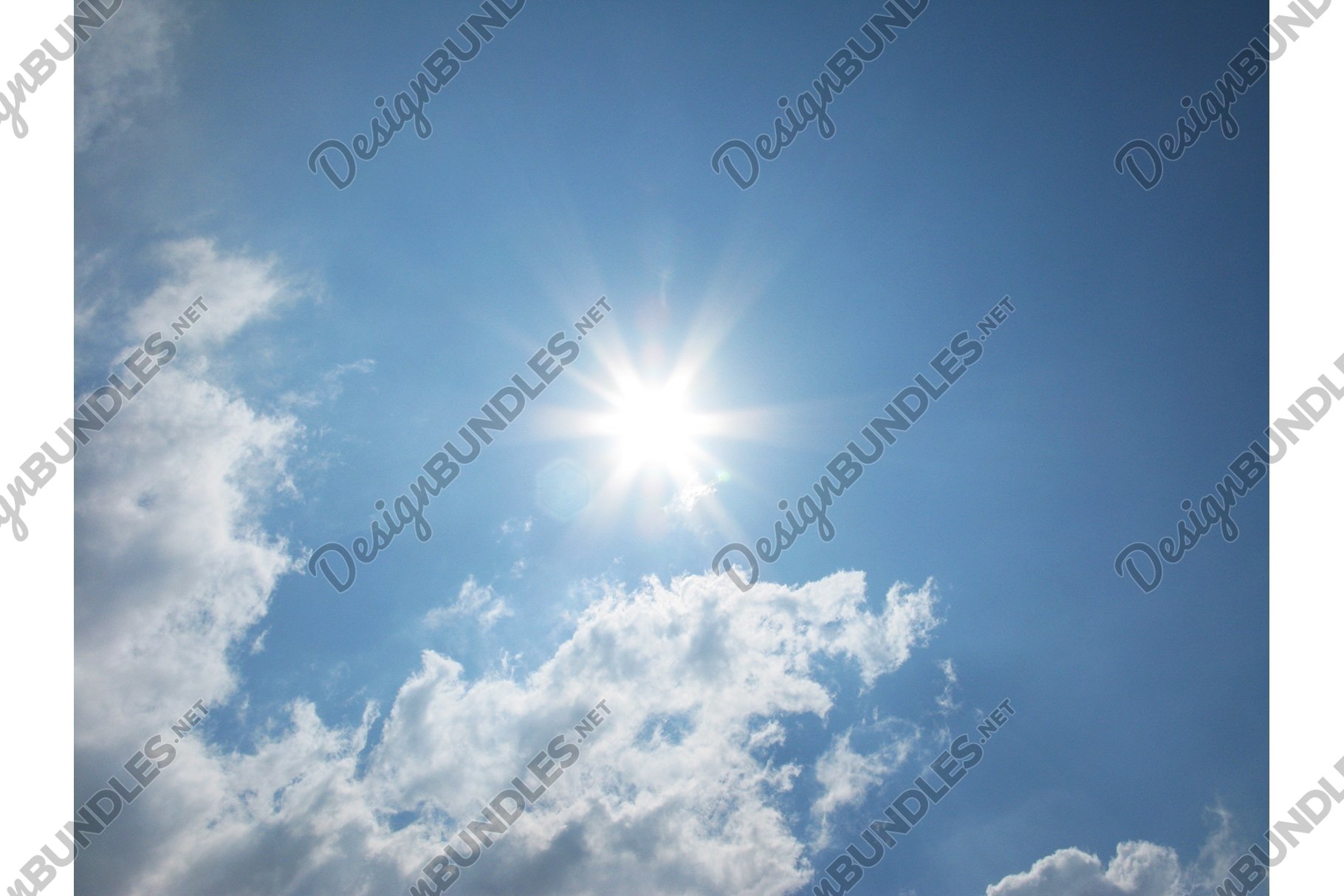 Fantastic sun and white clouds on the blue sky photo (1010002) | Nature ...