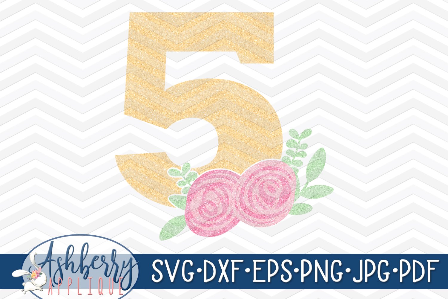 Floral Five Birthday SVG/DXF Cut File (1290377) | SVGs | Design Bundles