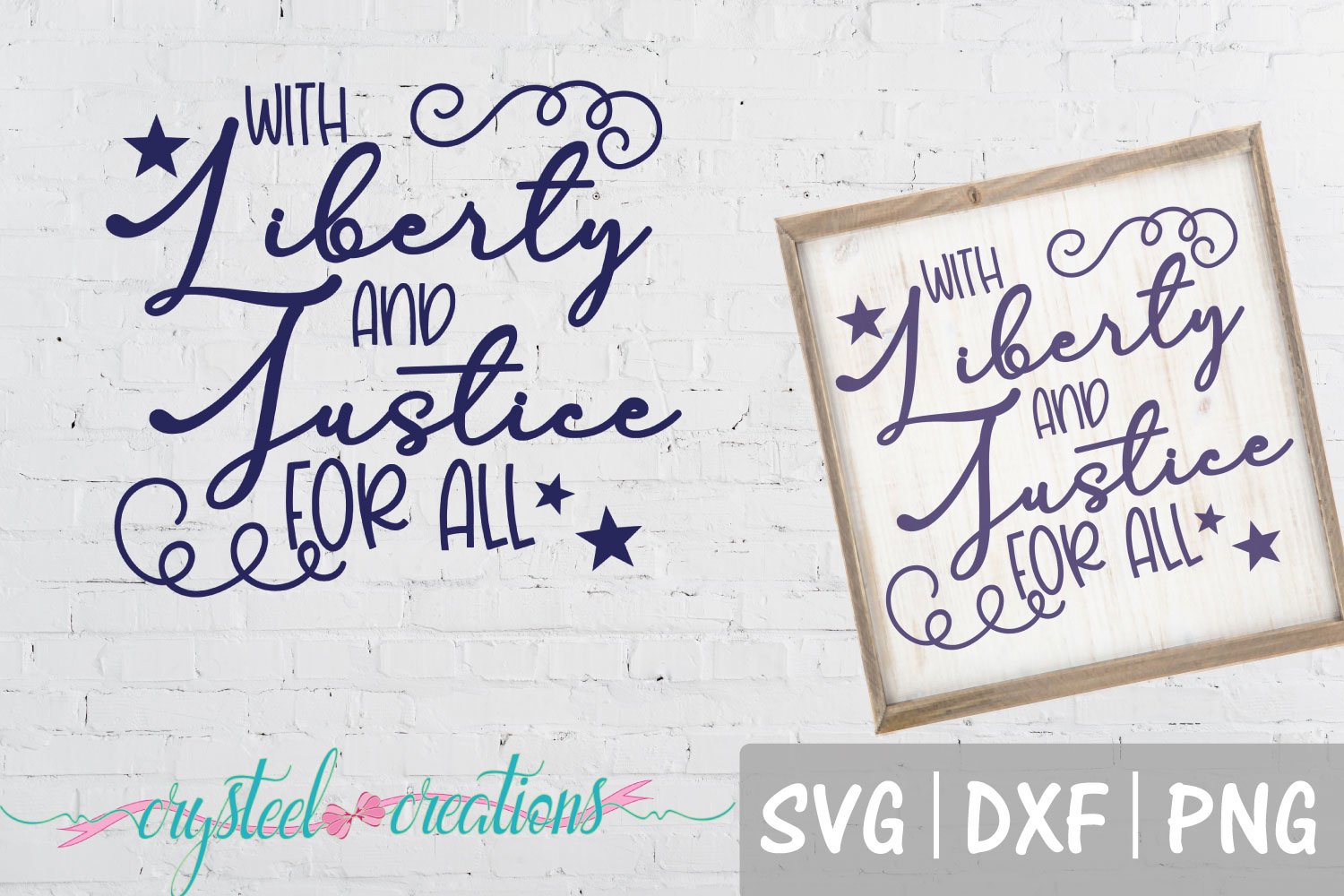 With Liberty and Justice for All SVG, DXF, PNG (702257) | Cut Files ...