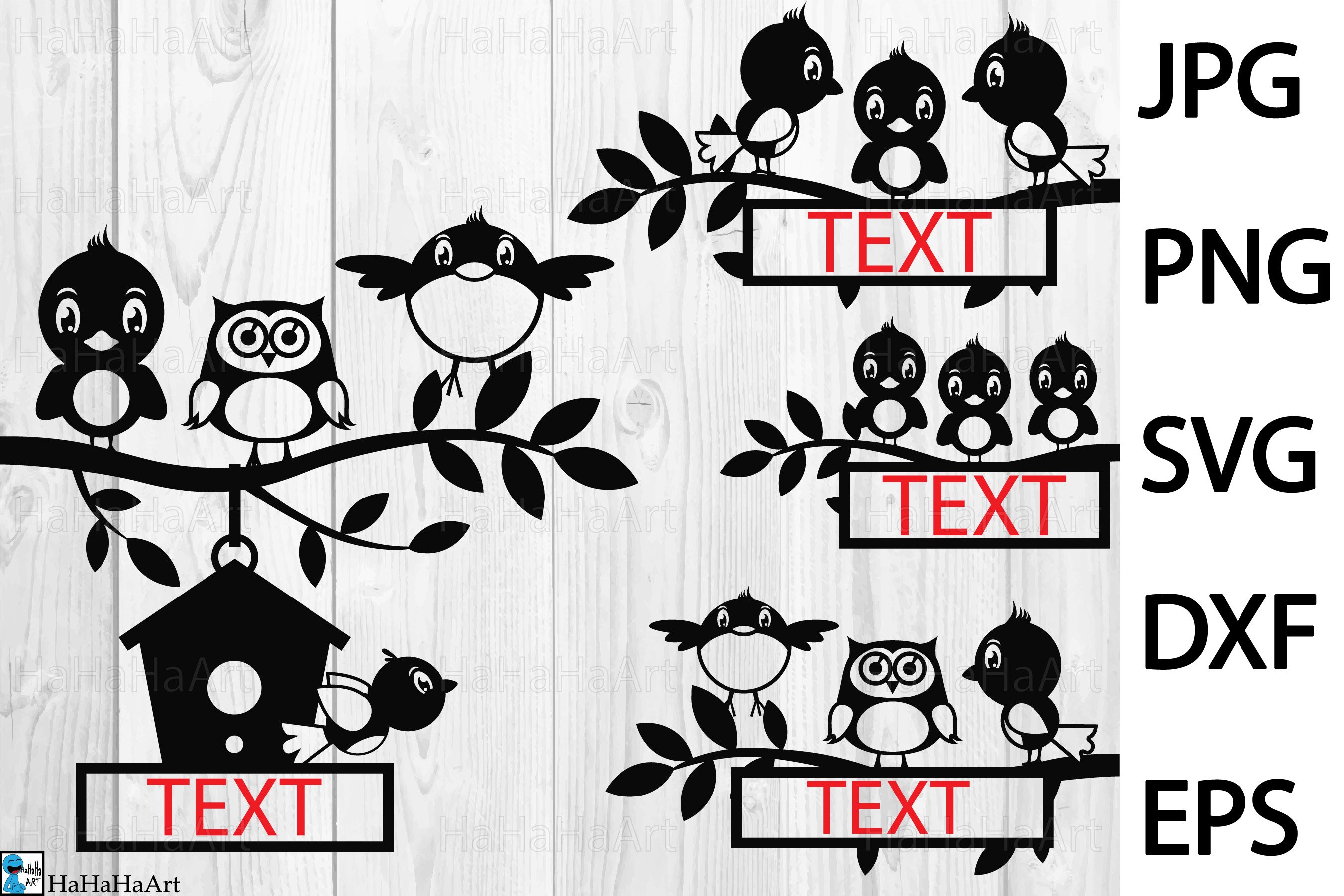 Split Cute Birds - Clip art / Cutting Files 338c (482720 ...