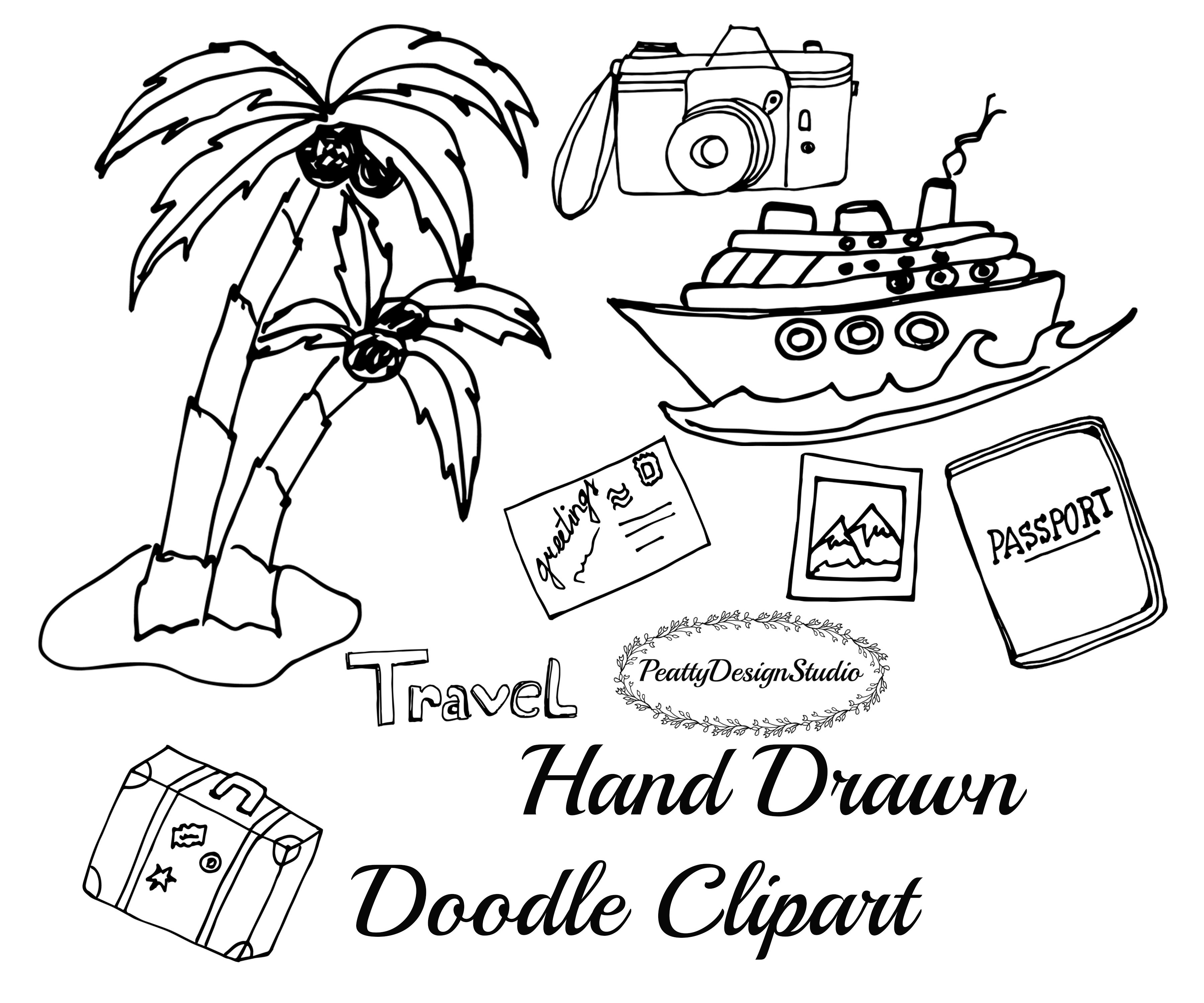 Doodle Travel clipart (38194) | Illustrations | Design Bundles
